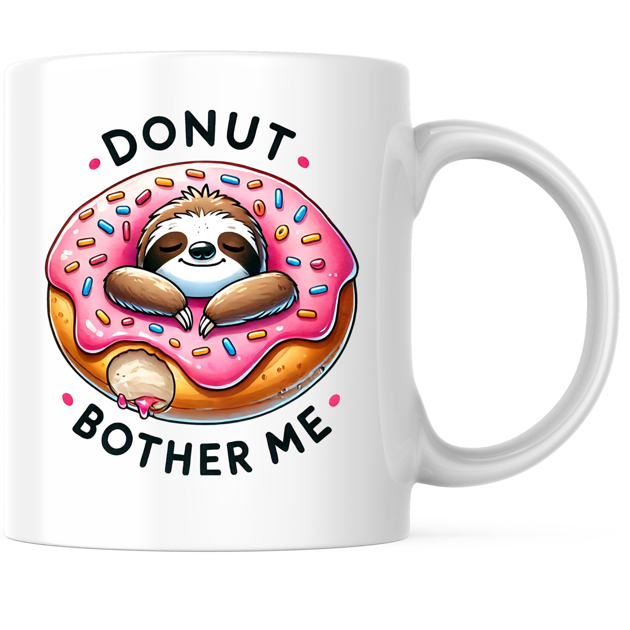 Bliss Monkey Co. Donut Bother Me Coffee Mug - Cute Sloth Donut Themed ...