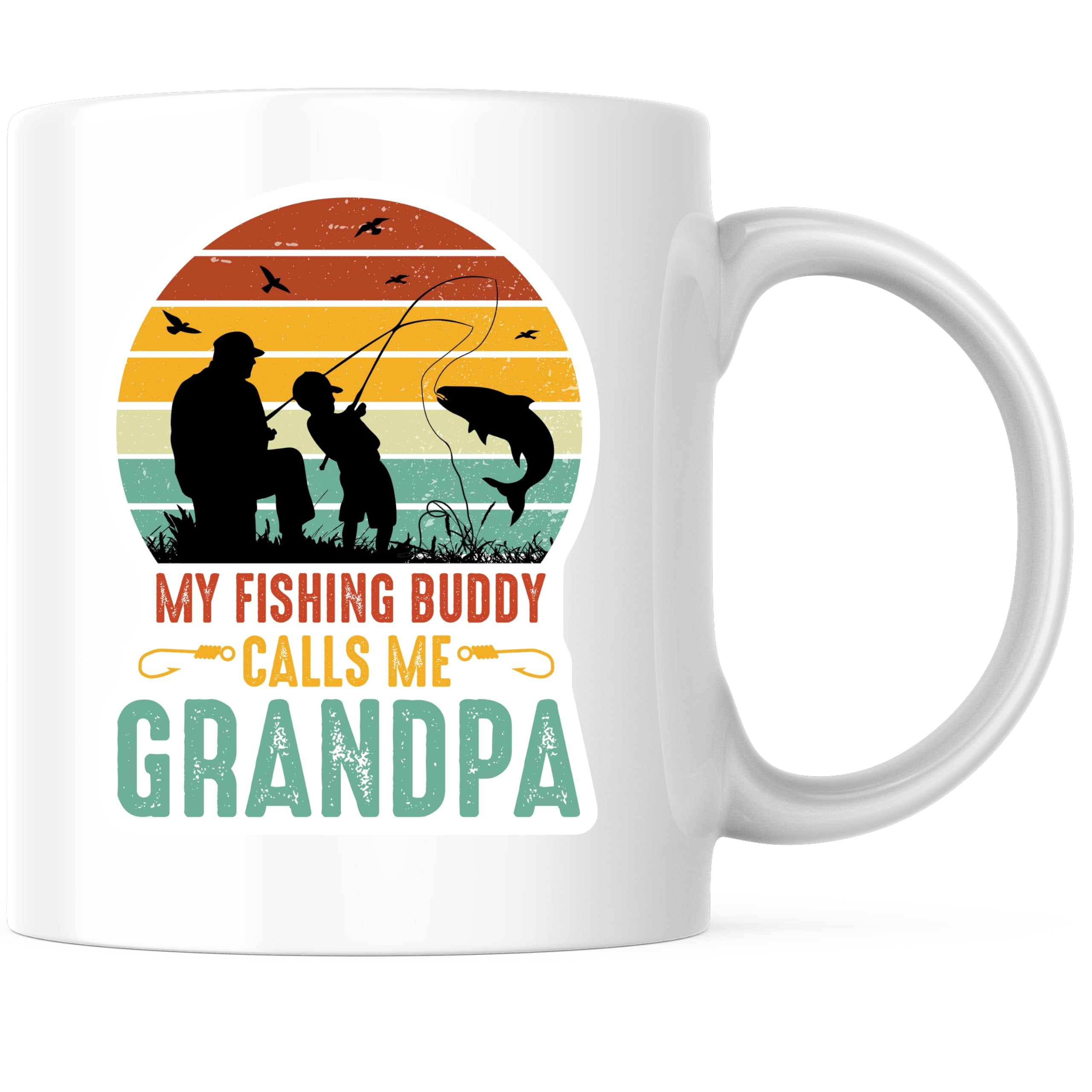 Bliss Monkey Co. My Fishing Buddy Calls Me Grandpa Coffee Mug - Fun ...