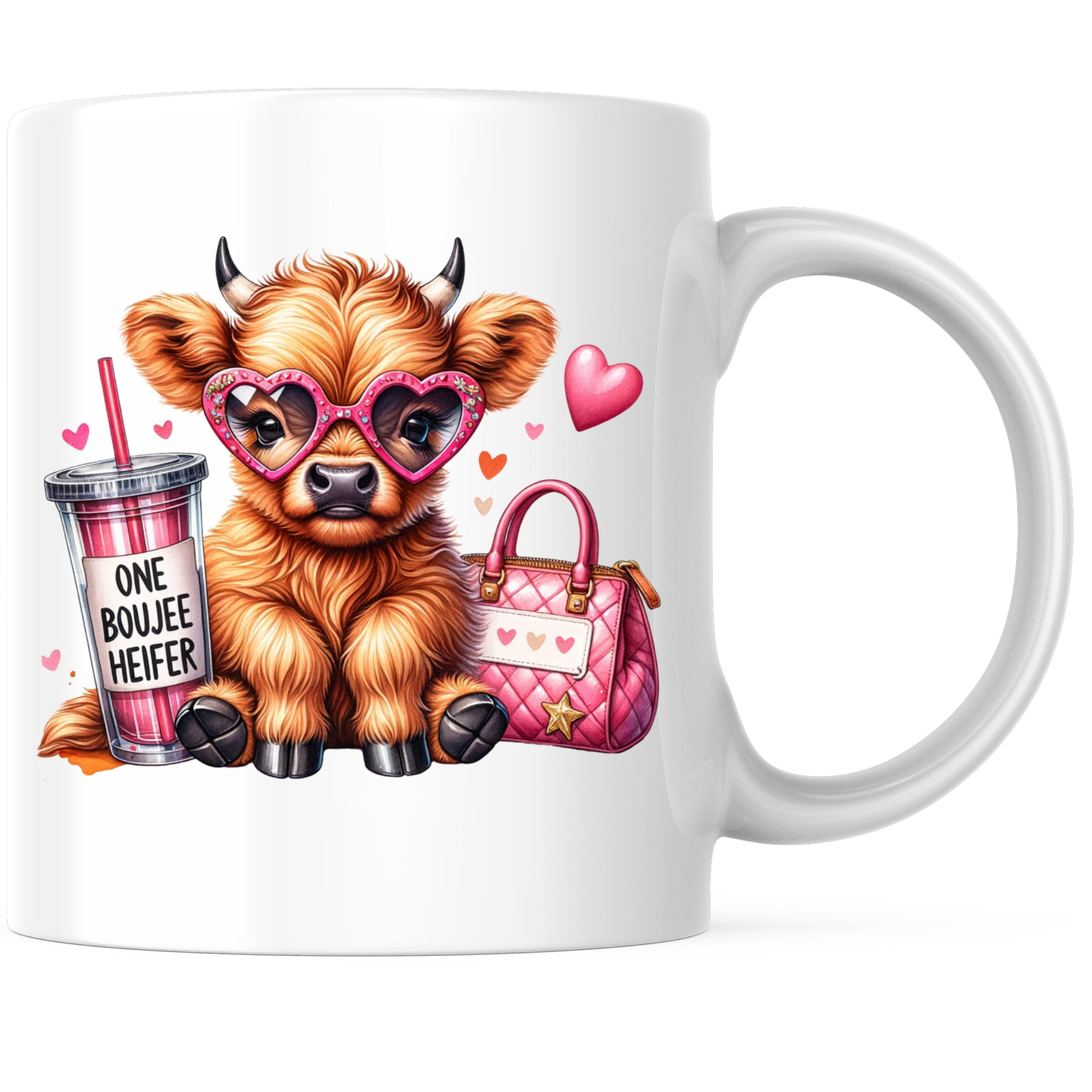 Bliss Monkey Co. Highland Cow Coffee Mug - One Boujee Heifer - Funny ...