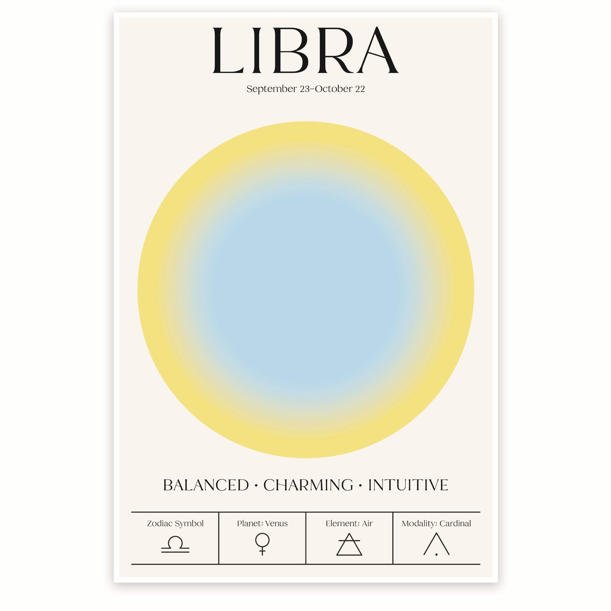Bliss Monkey Co. Libra Astrology Sign Poster - Astrological Signs ...