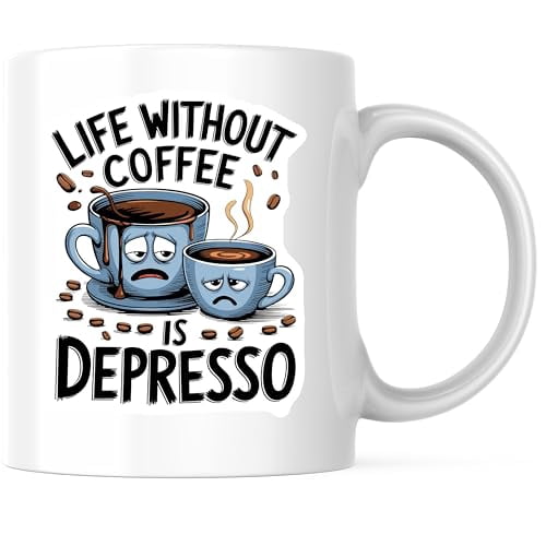 Bliss Monkey Co. Life Without Coffee Is Depresso Coffee Mug - Funny ...