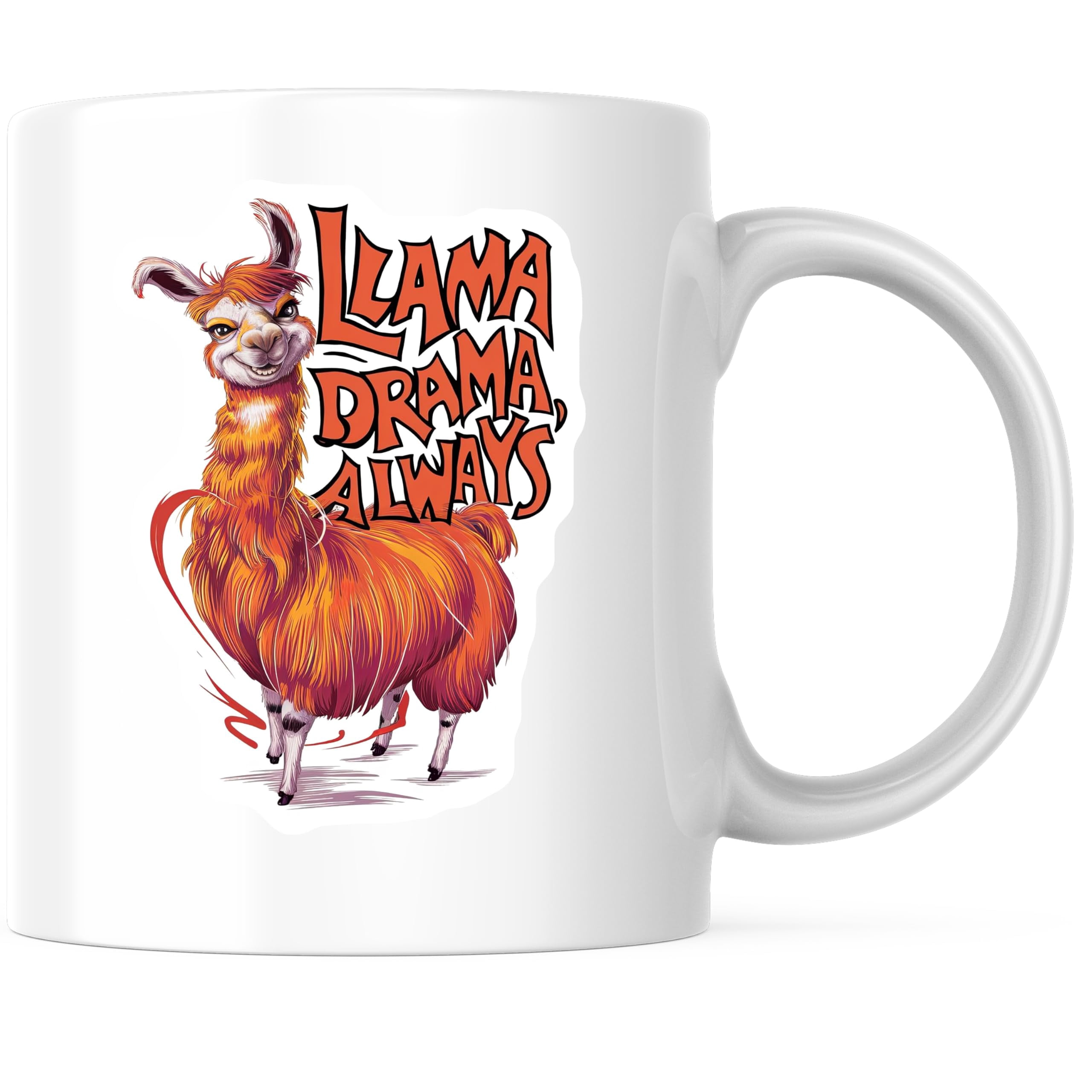 Bliss Monkey Co. Llama Drama Always Coffee Mug - Funny Quote Mug - 11 ...