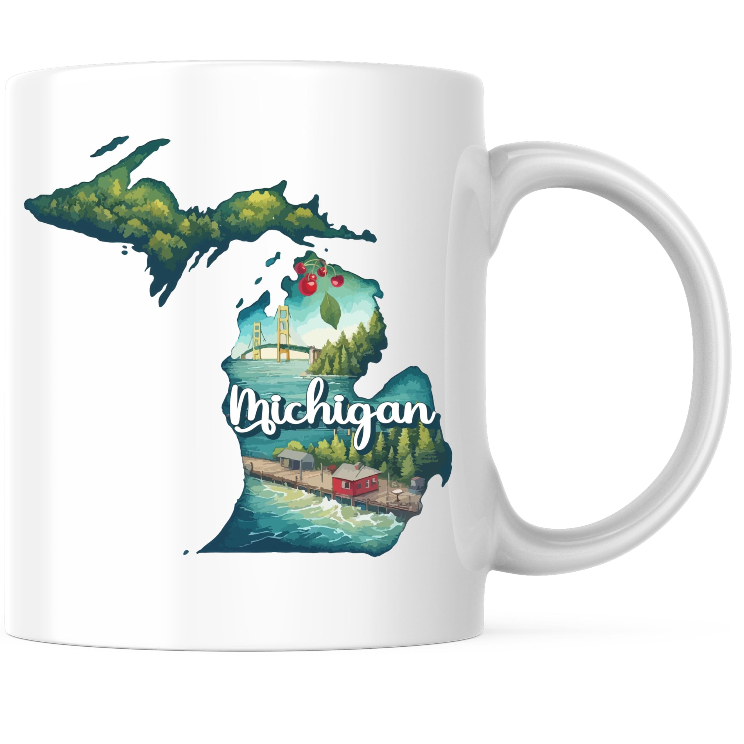 Bliss Monkey Co. Michigan State Shape Coffee Mug - MI State Mug ...