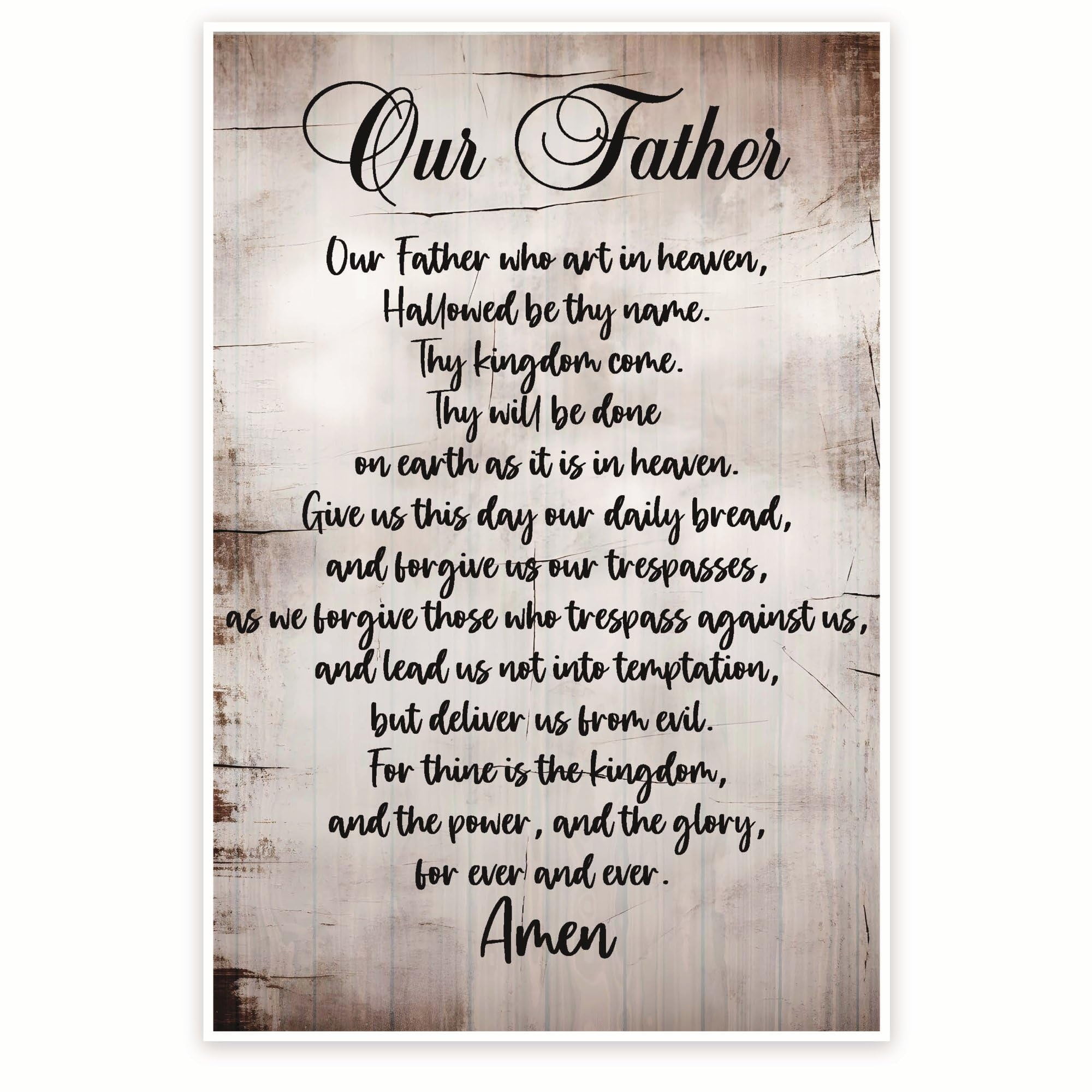 Bliss Monkey Co. Our Father Poster - Lord's Prayer Poster - Our Father ...