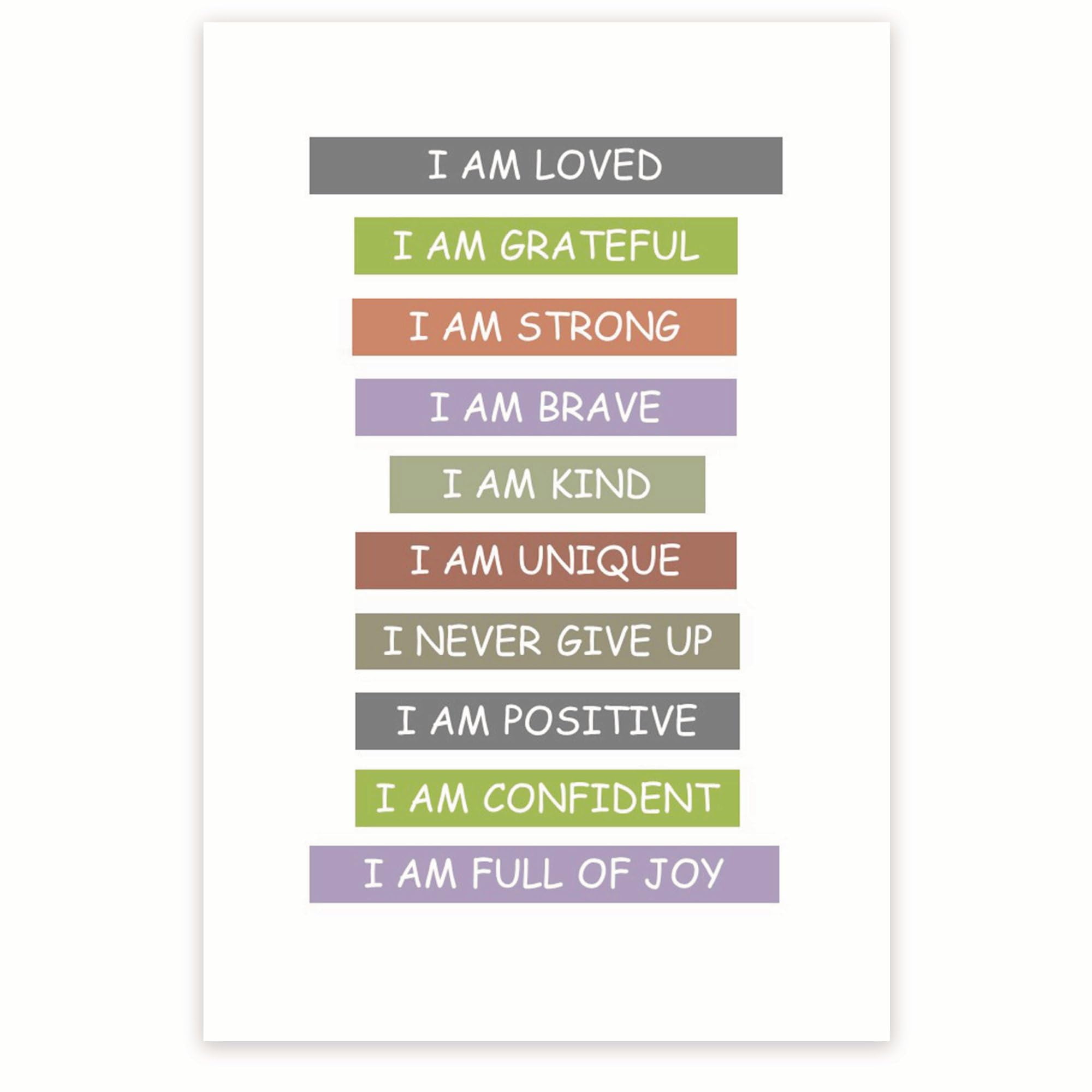 Bliss Monkey Co. Positive Affirmations Poster - Self Love Self ...