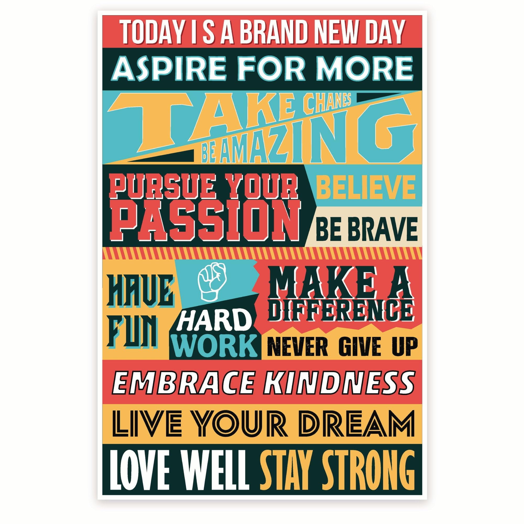 Bliss Monkey Co. Today Is A Brand New Day Poster - Positive Inspiring ...