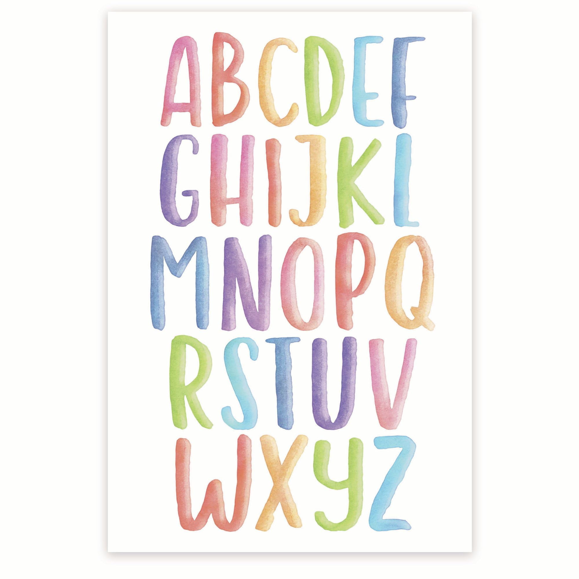 Bliss Monkey Co. Watercolor ABCs Poster - Learn The Alphabet Poster ...
