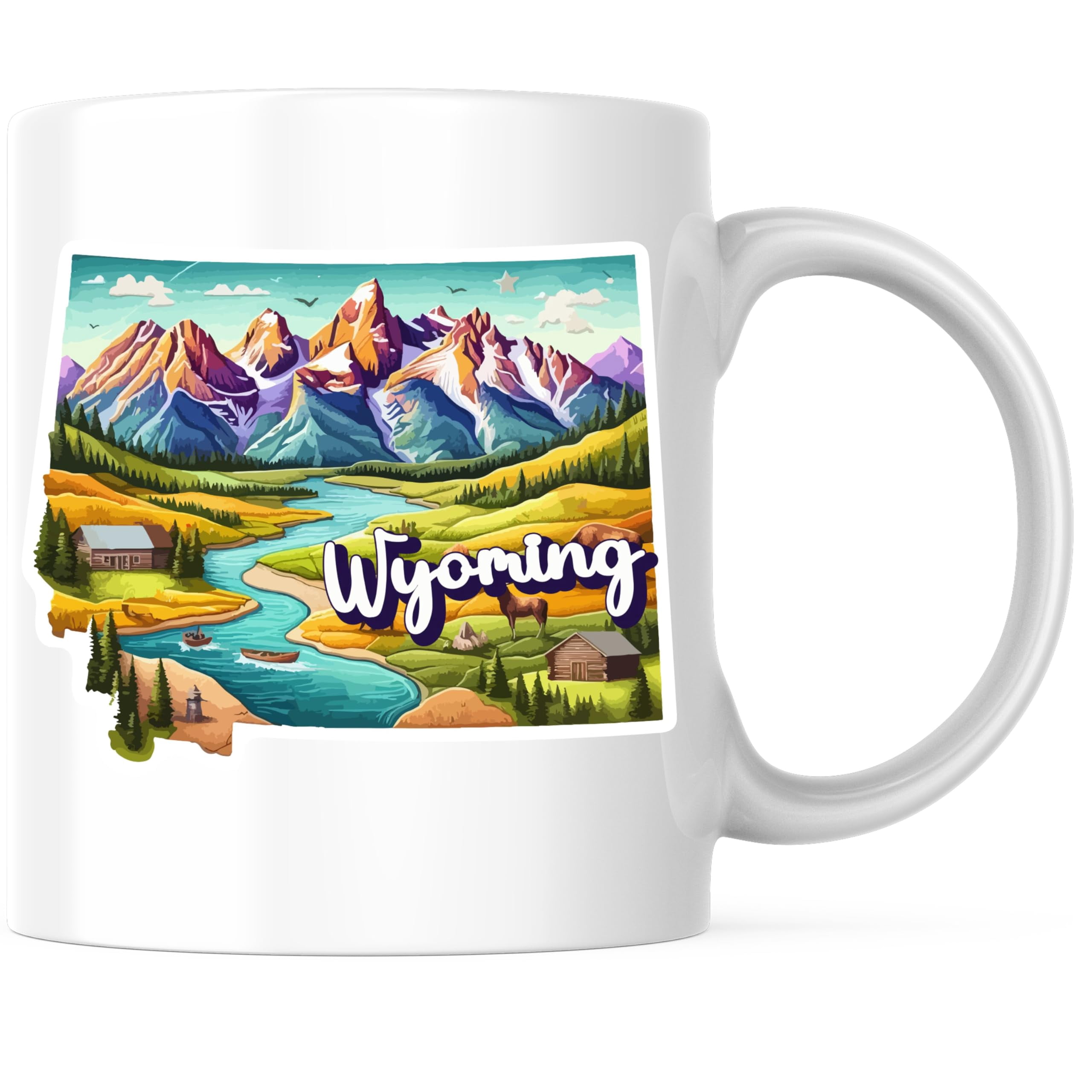 Bliss Monkey Co. Wyoming State Shape Coffee Mug - WY State Mug - Choose ...
