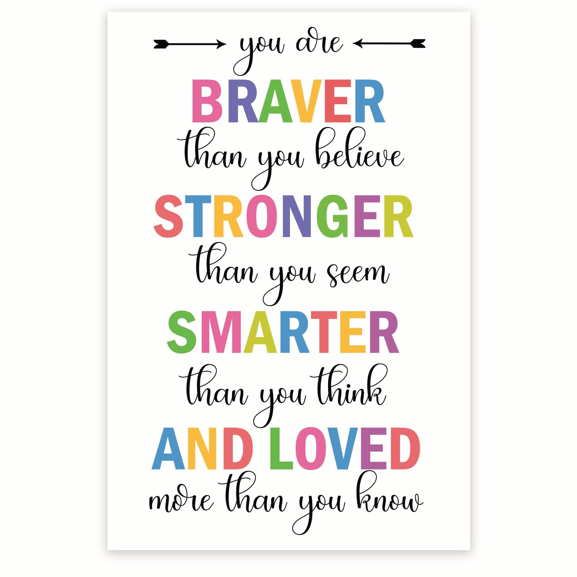 Bliss Monkey Co. You Are Braver Than You Believe Poster - Positive ...