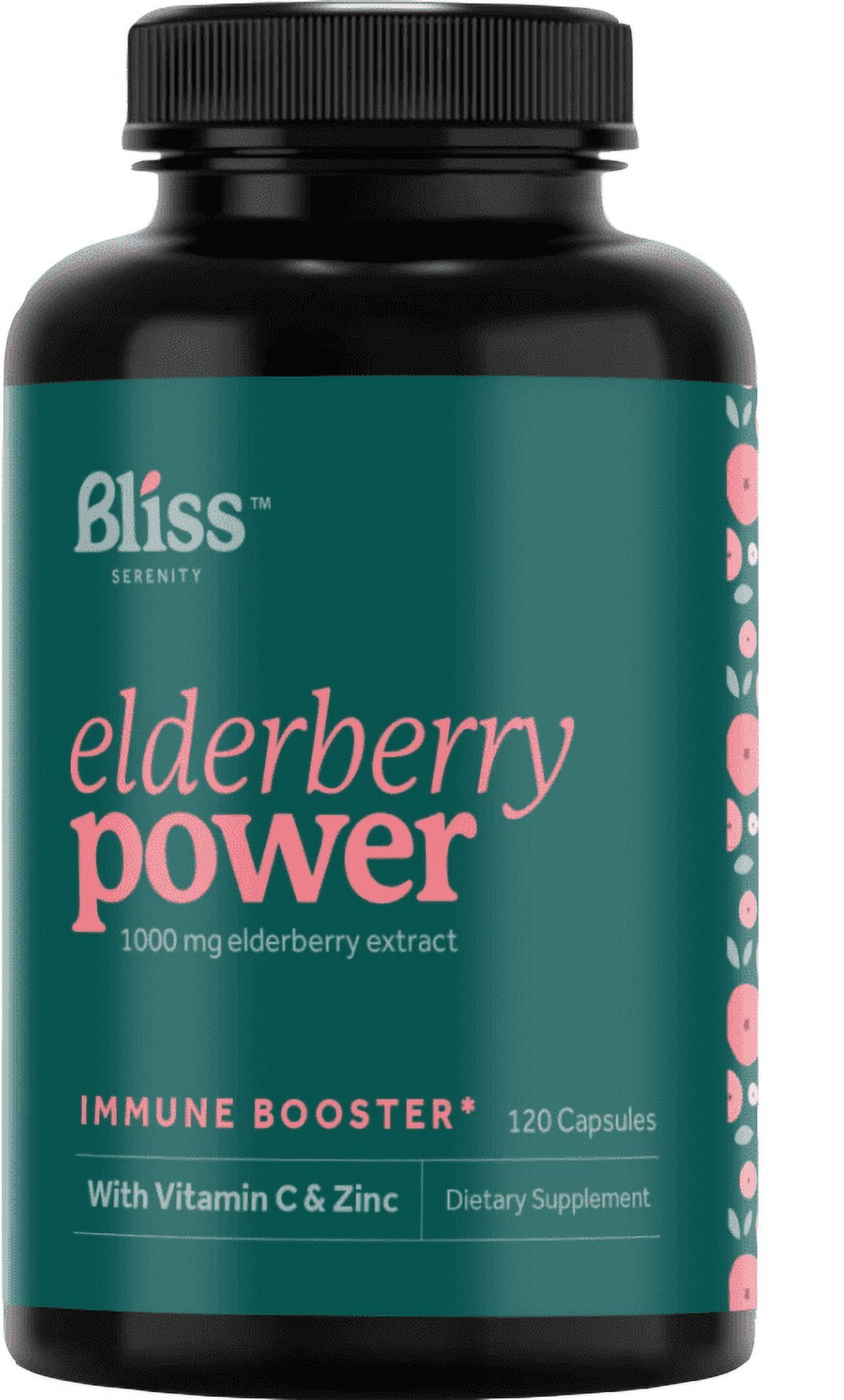 Bliss Serenity Kosher Elderberry Power with Zinc and Vitamin C - 120 ...