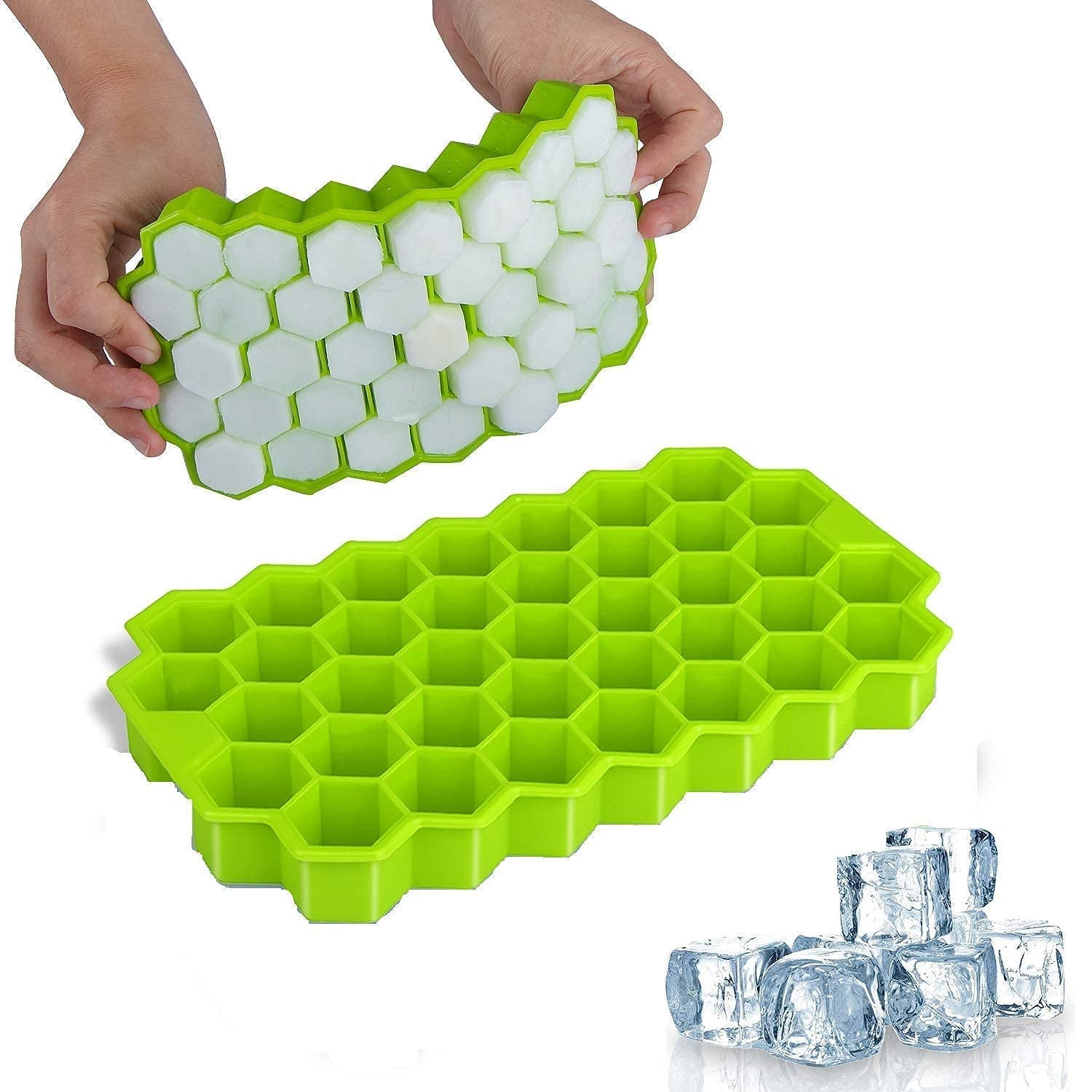 Bliss Times Silicon Ice Tray for Freezer Flexible Soft Ice Cube Tray ...