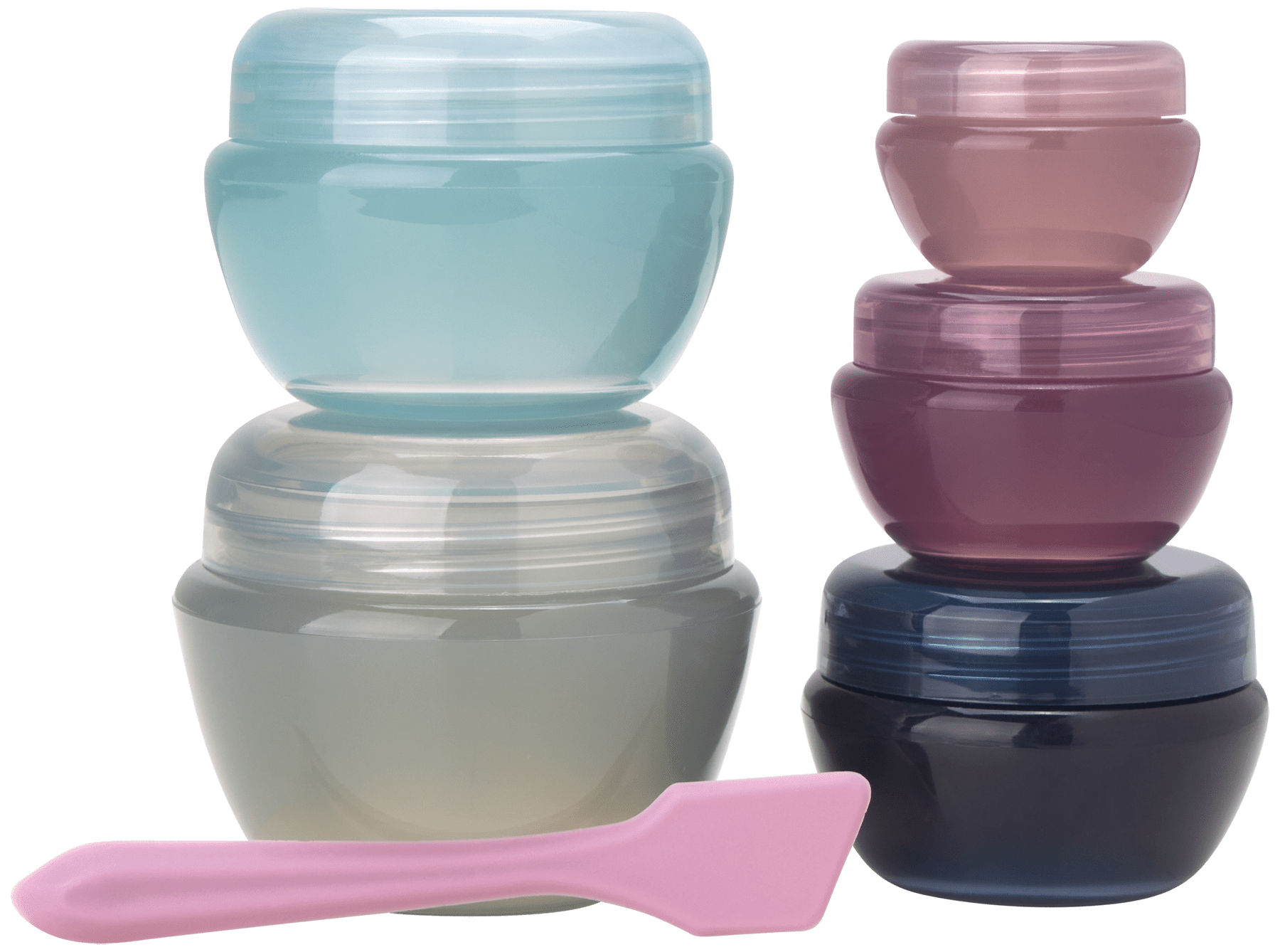 Bliss Travel Jars Set, 5-Piece Containers for Toiletries, Creams, and ...