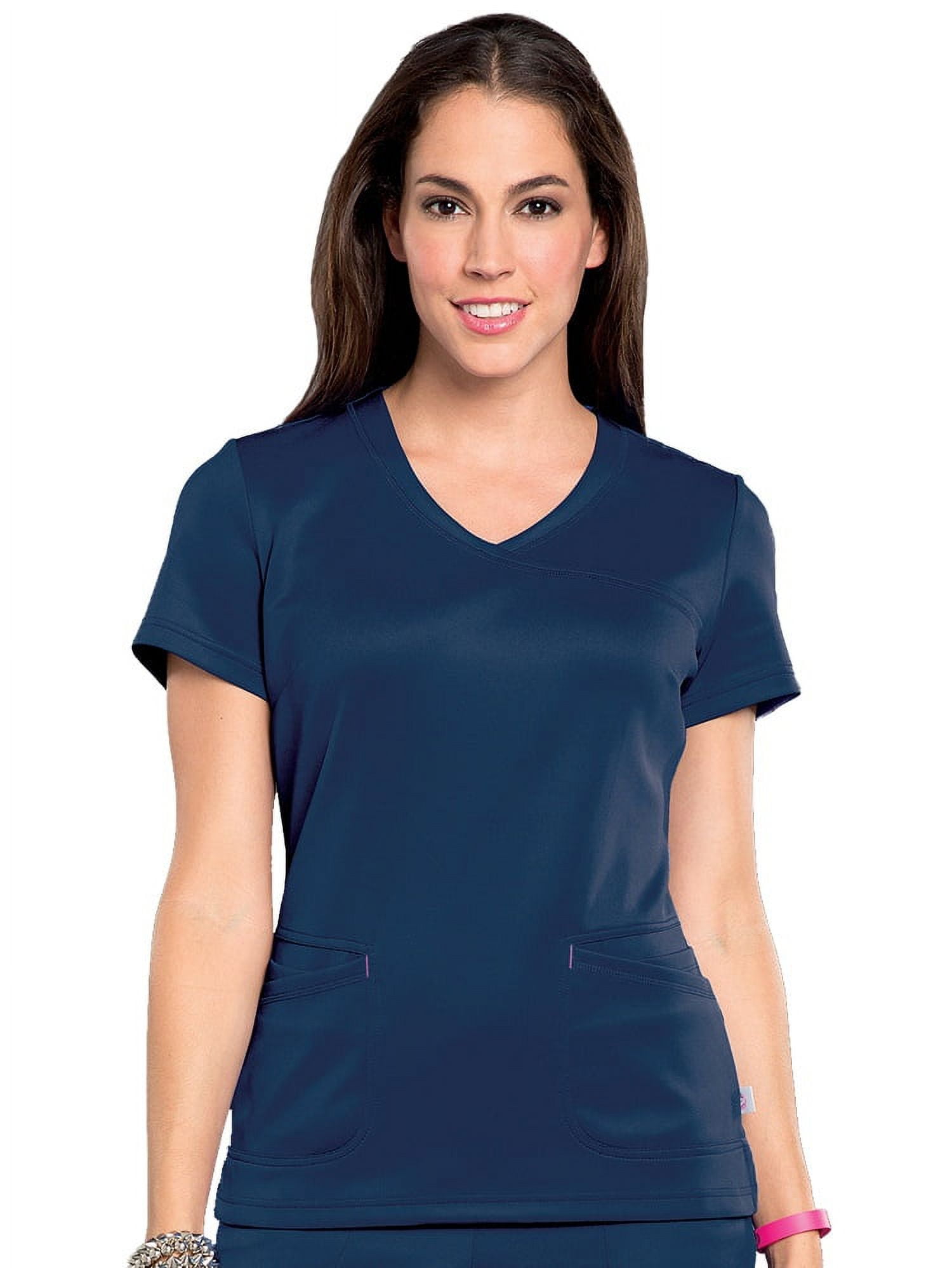 Bliss by Smitten Women's Surplice Stylized Solid Scrub Top - Walmart.com