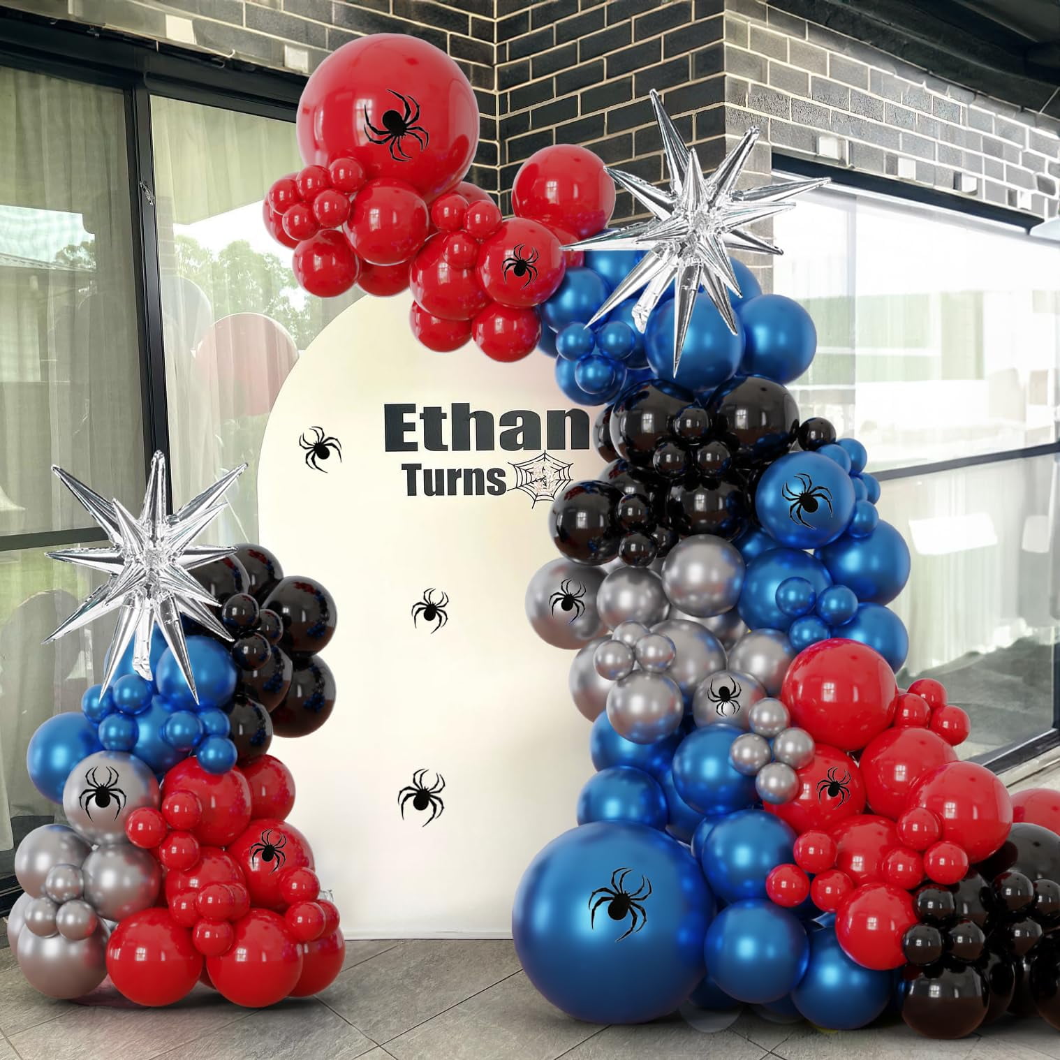 BlissBash 129PCS Red Blue Superhero Balloon ZLK1 Arch Garland Kit with ...