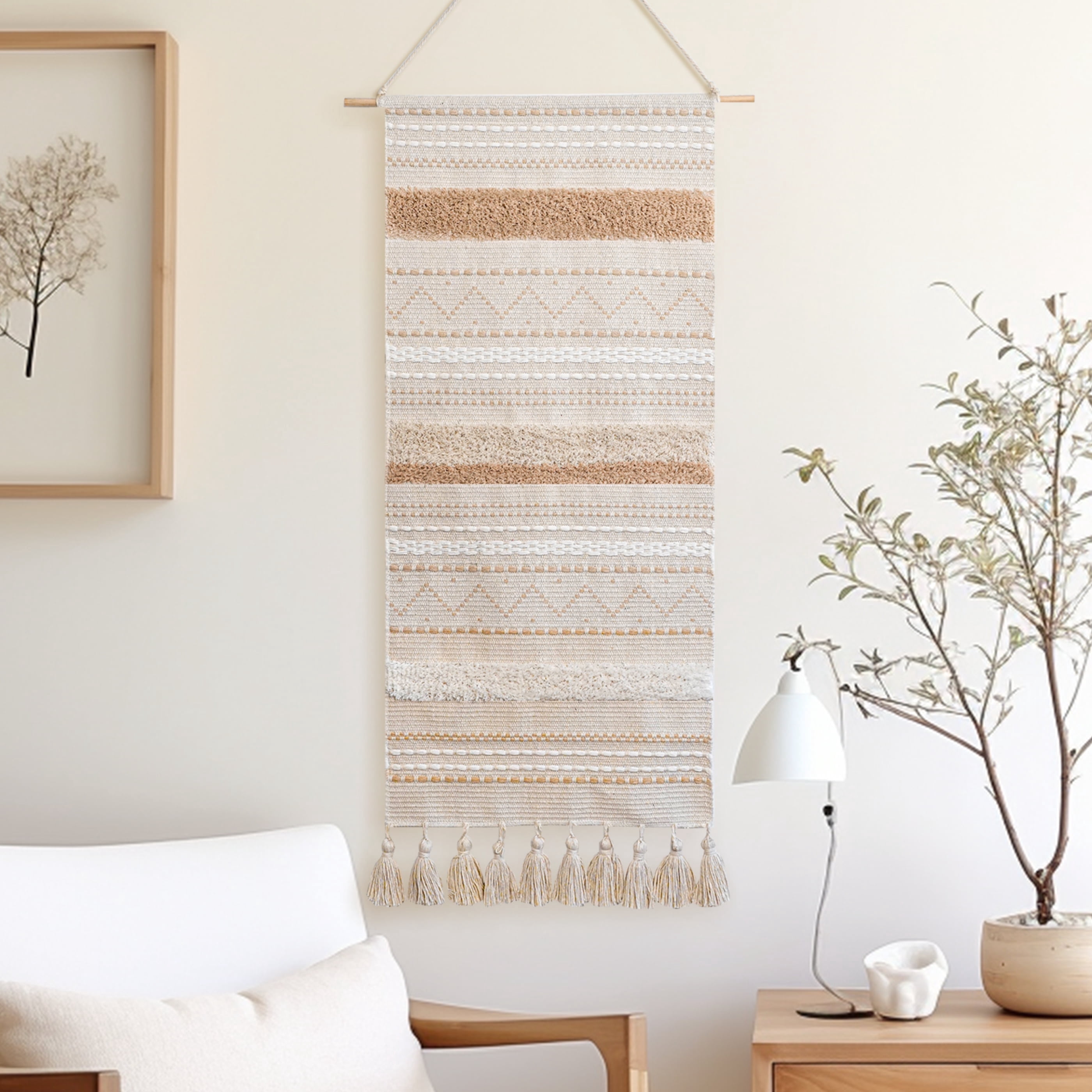 BlissBlush Long Vertical Wall Hanging Tapestry Woven Boho Farmhouse ...