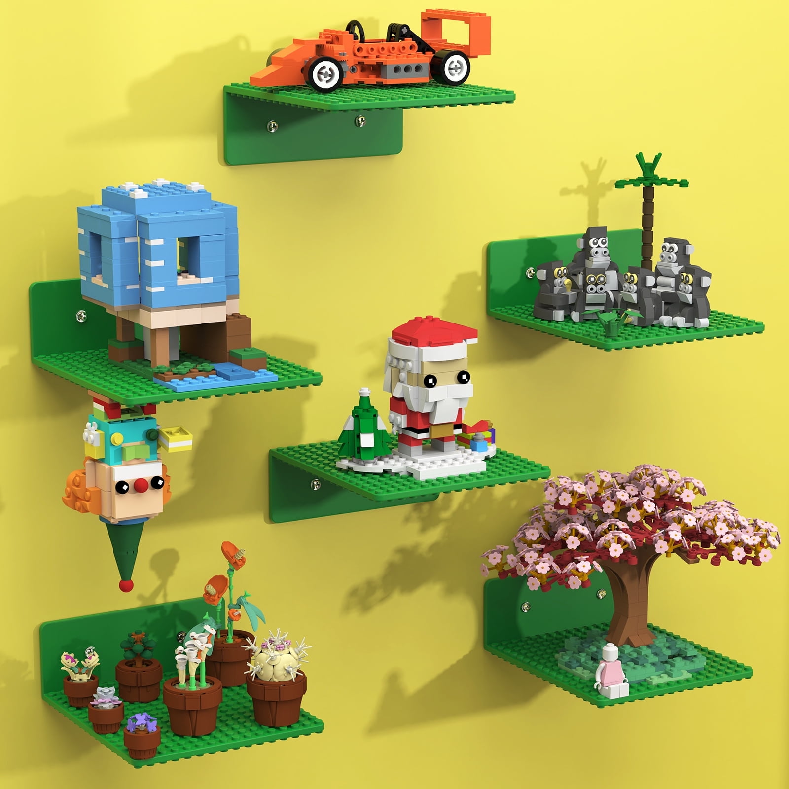 BlissBox 4-Pack Floating Shelves for Wall Compatible with Lego Building ...