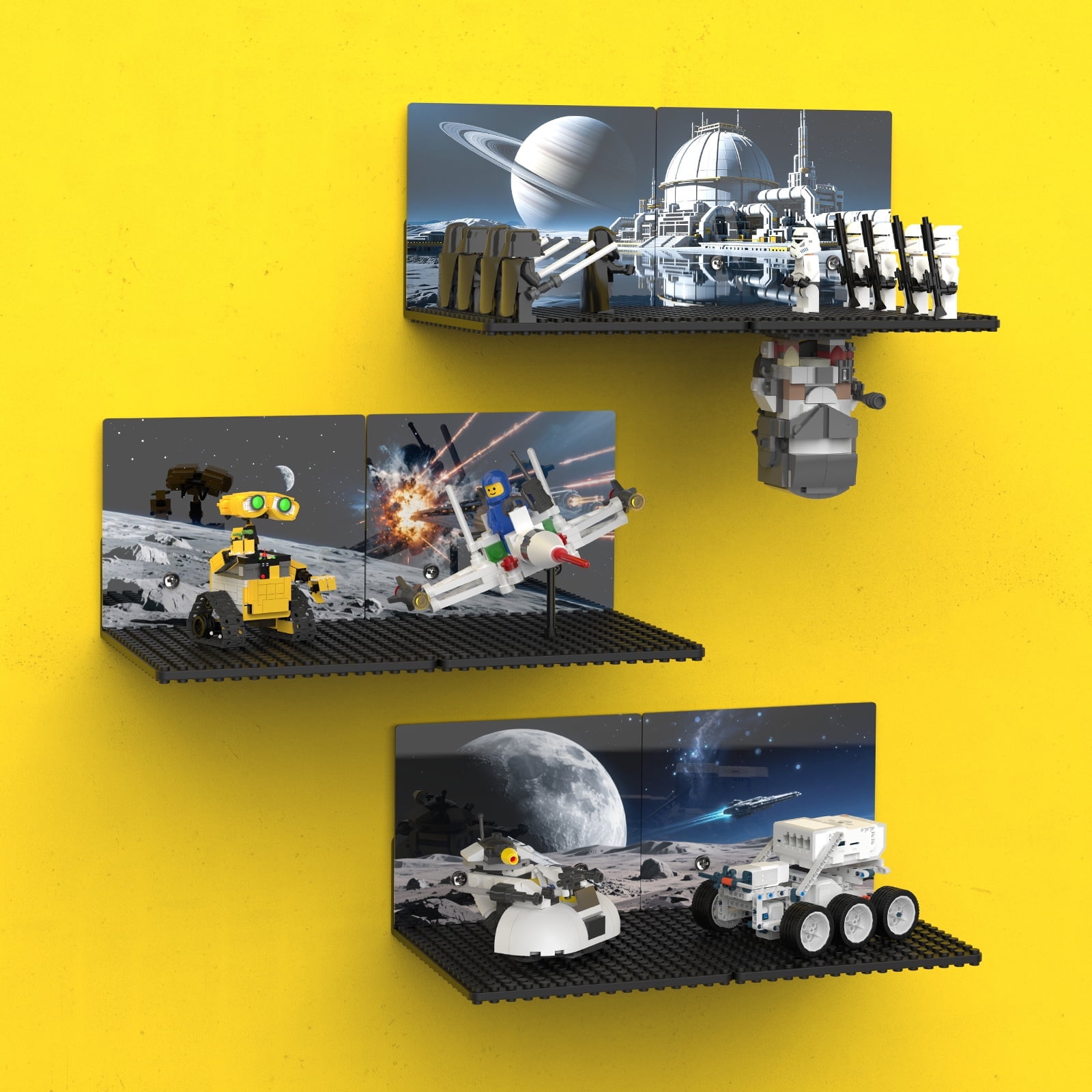 BlissBox 6-Pack Floating Shelves for Wall Compatible with Lego Building ...