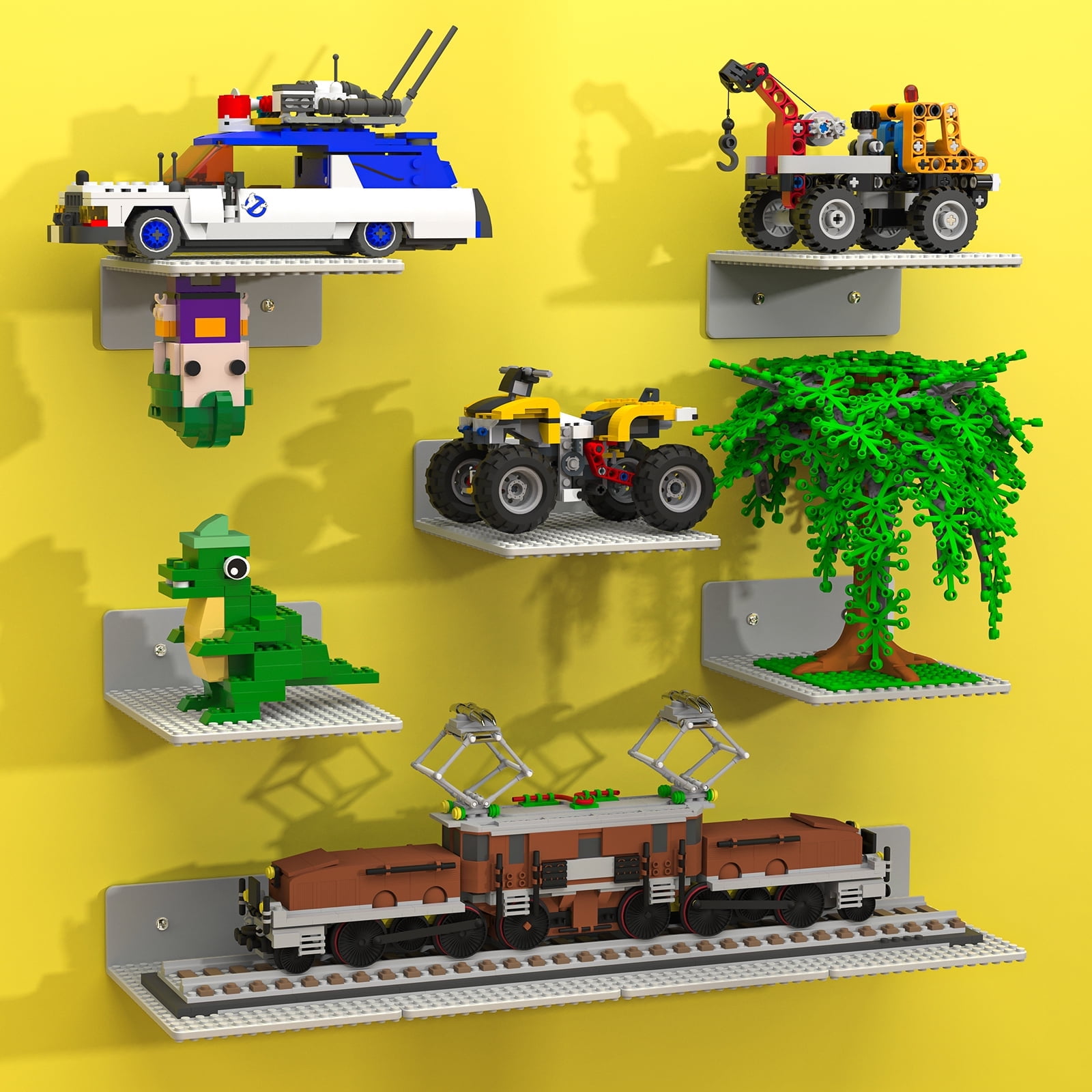 BlissBox 9-Pack Floating Shelves for Wall Compatible with Lego Building ...