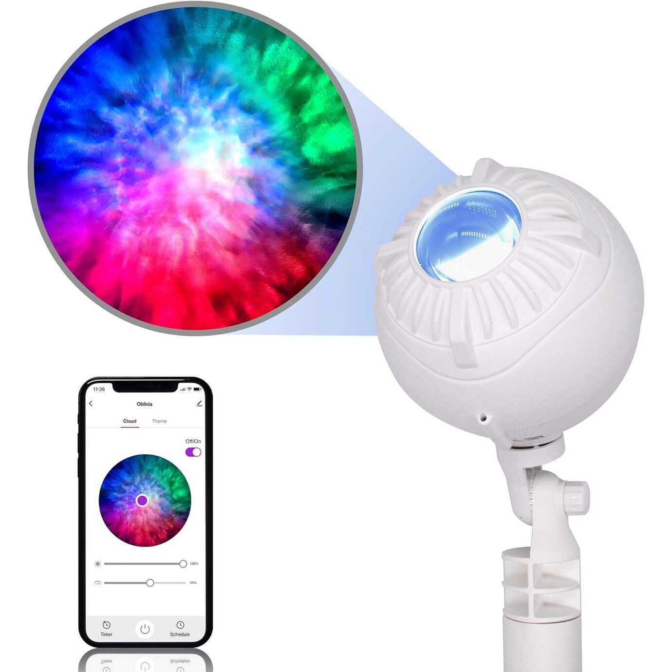 BlissLights Oblivia - IP65 Outdoor Nebula Cloud Projector, LED ...