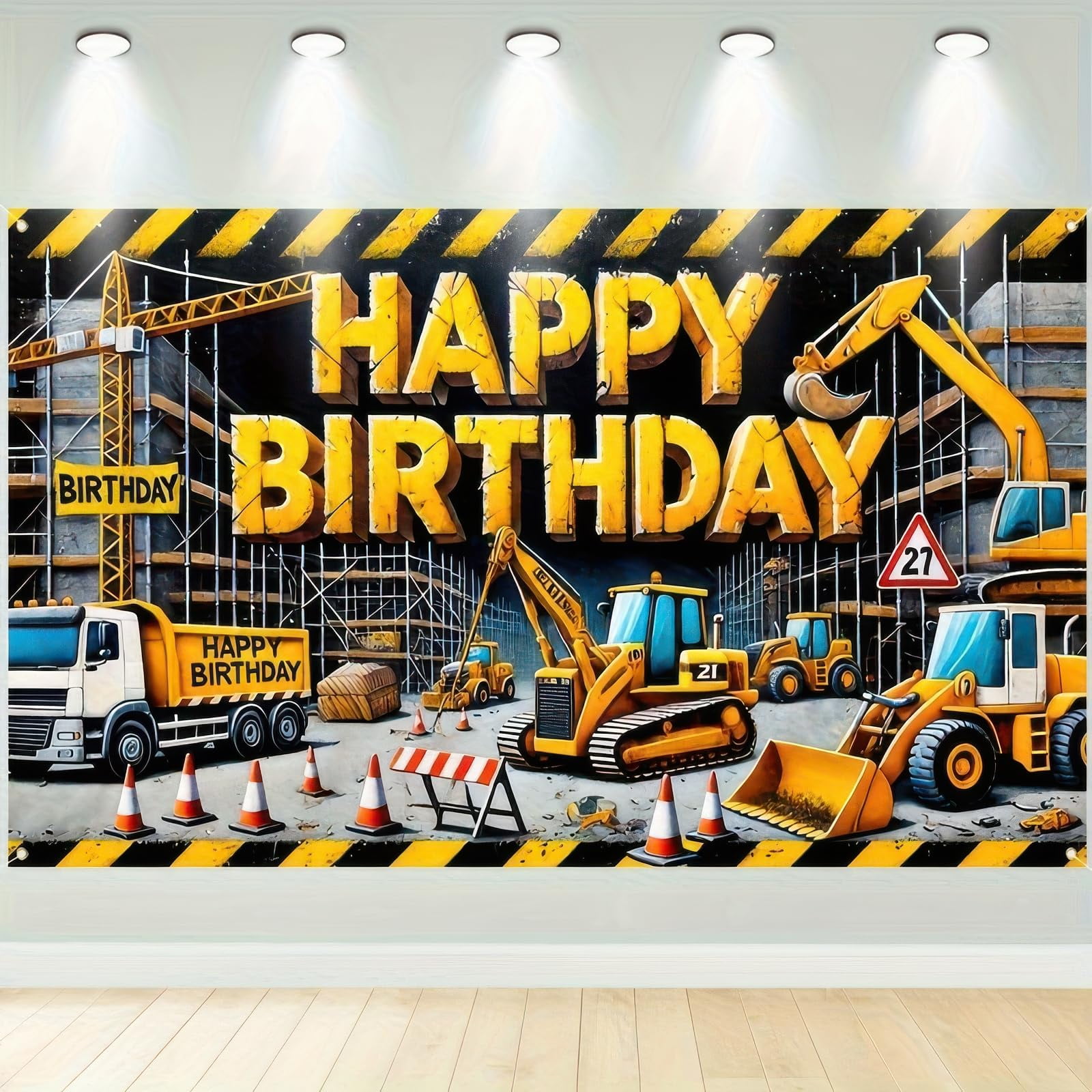 BlissYard Boys Birthday Party MMF7 Banner Backdrop Construction ...