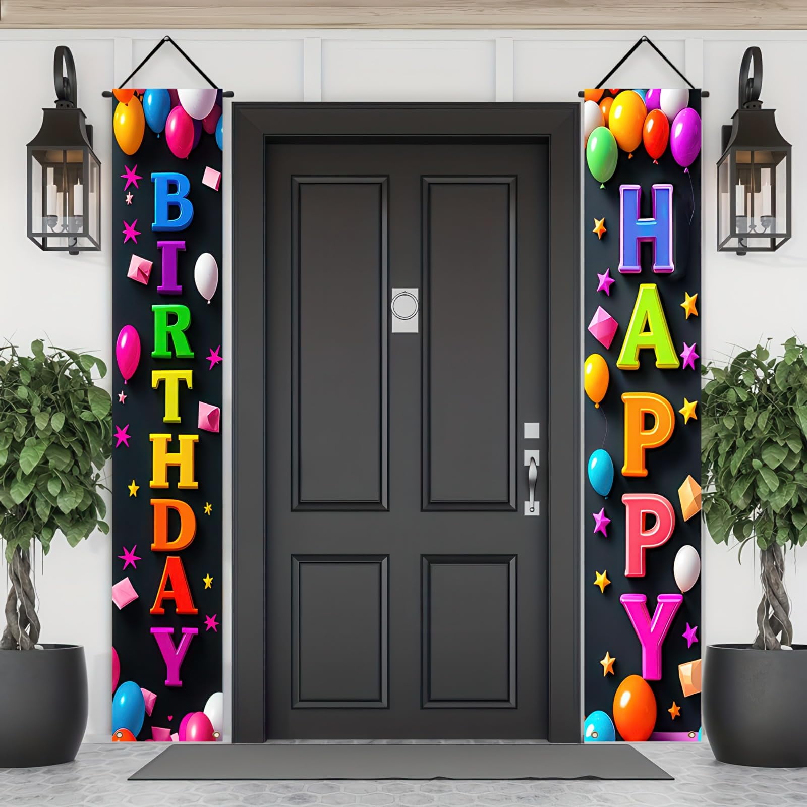 BlissYard Happy Birthday Door Banner Decorations AFN1Porch Banners for ...