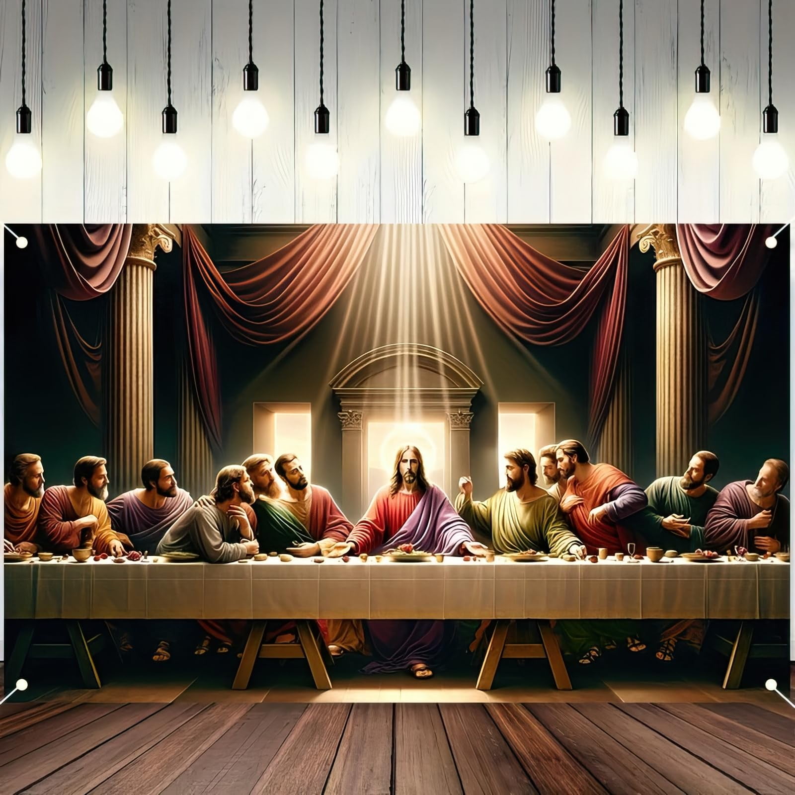 BlissYard The Last Supper Religious Wall Backdrop Banner 35x71 Inch ...