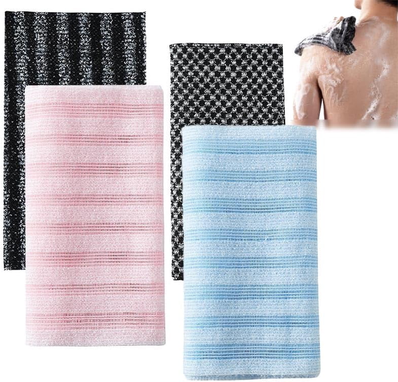 Blissal Exfoliating Antibacterial Shower Towel - 48-inch Long Bamboo ...