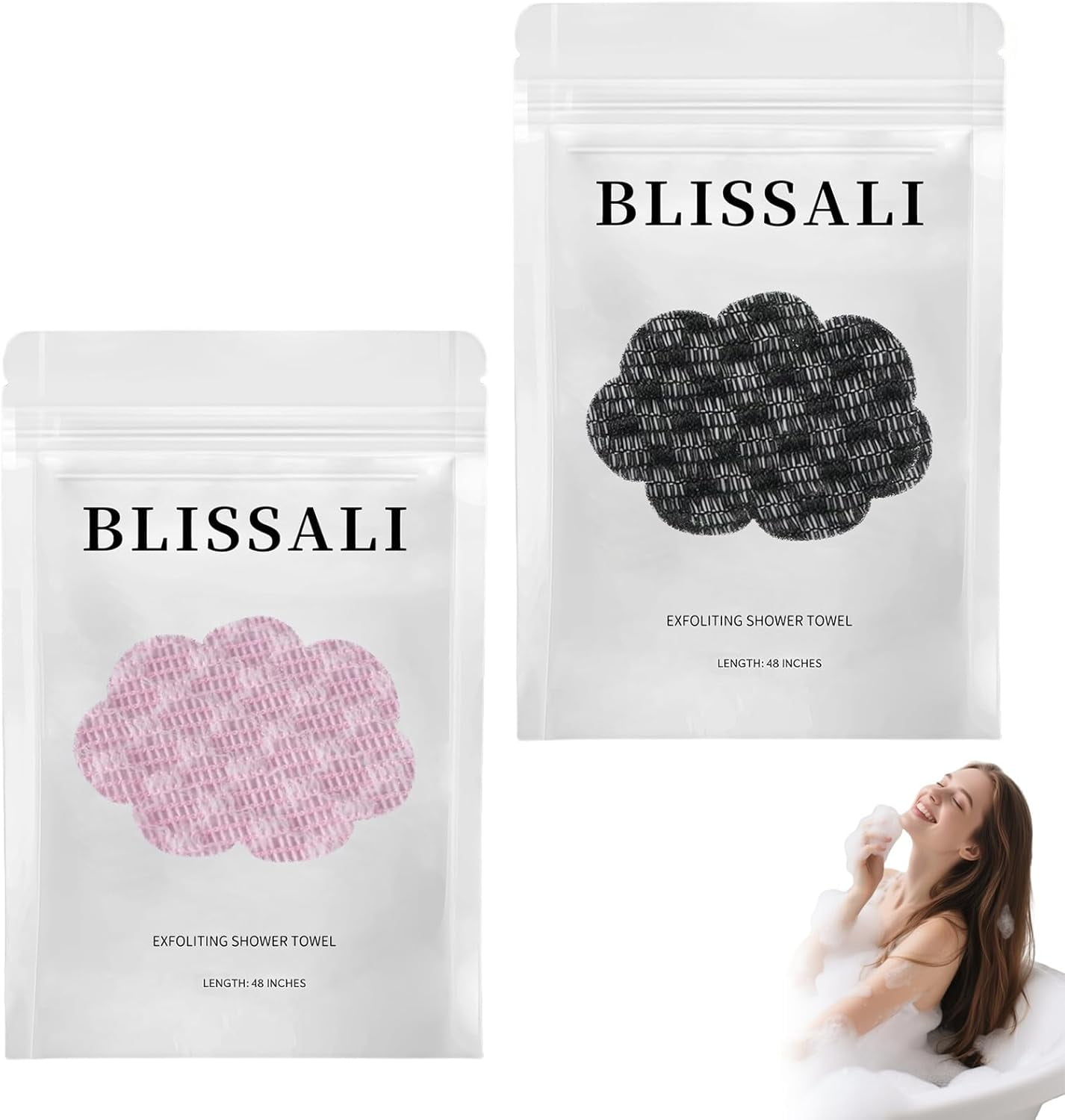 Blissal Exfoliating Shower Towel, 2-in-1 Exfoliating Towel, Premium ...
