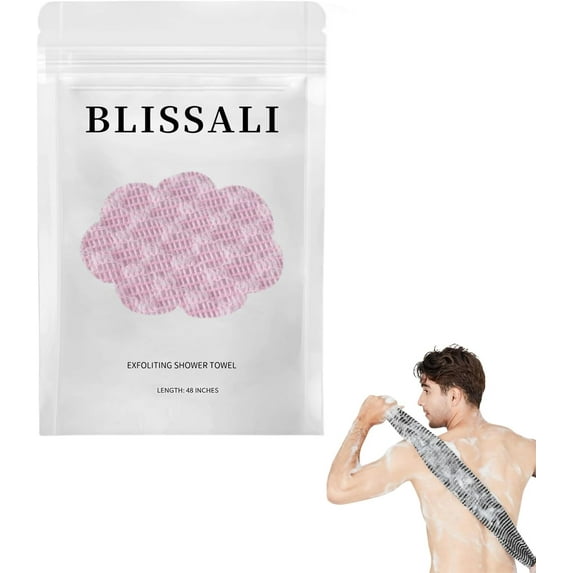 Blissal Exfoliating Shower Towel 47", Premium Scrub Wash Cloth for Body ...