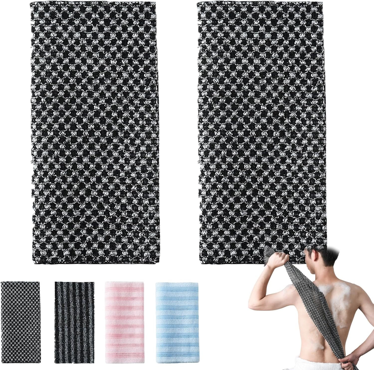 Blissal Exfoliating Shower Towel, Blissal, Blissal Back Exfoliator ...