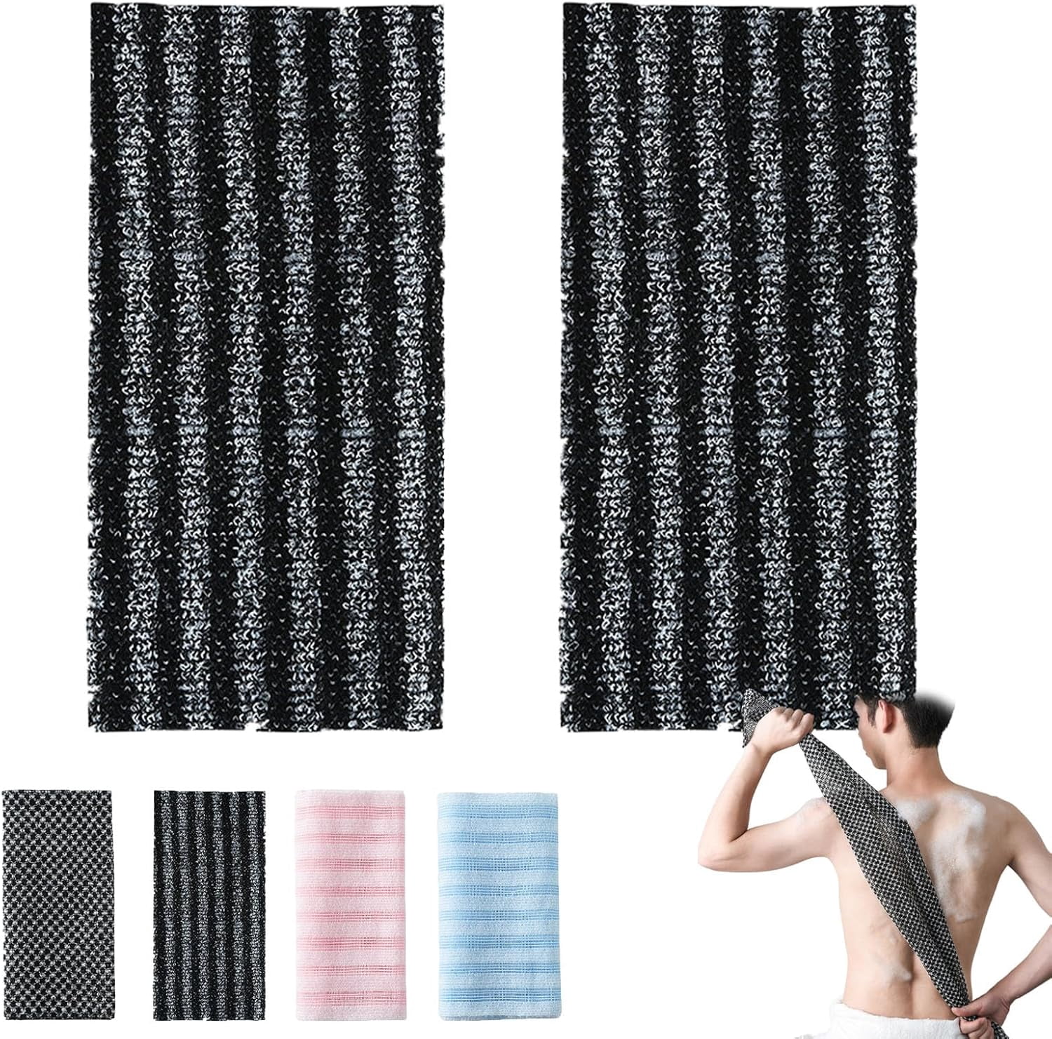 Blissal Exfoliating Shower Towel, Blissal, Blissal Back Exfoliator ...