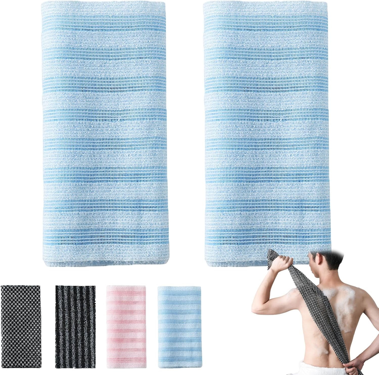 Blissal Exfoliating Shower Towel, Blissal, Blissal Back Exfoliator ...