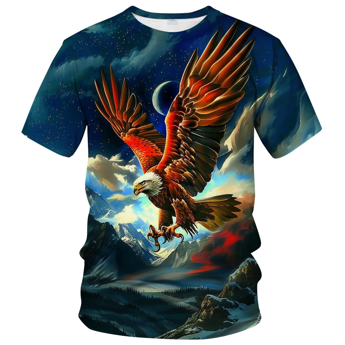 Blissboy Bald Eagle Graphic T-Shirt Animal Tee Shirt - Walmart.com