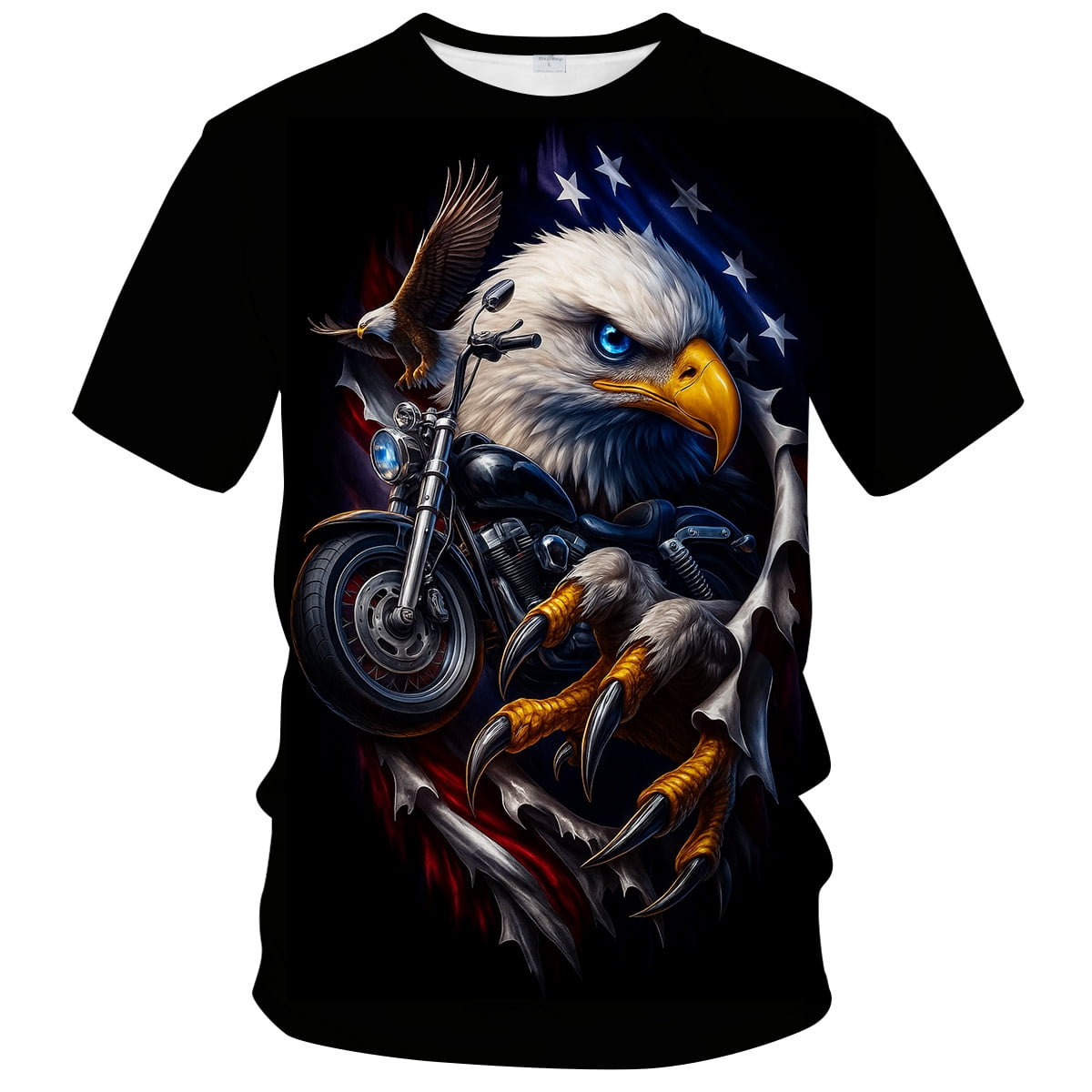 Blissboy Bald Eagle Graphic T-Shirt Animal Tee Shirt - Walmart.com