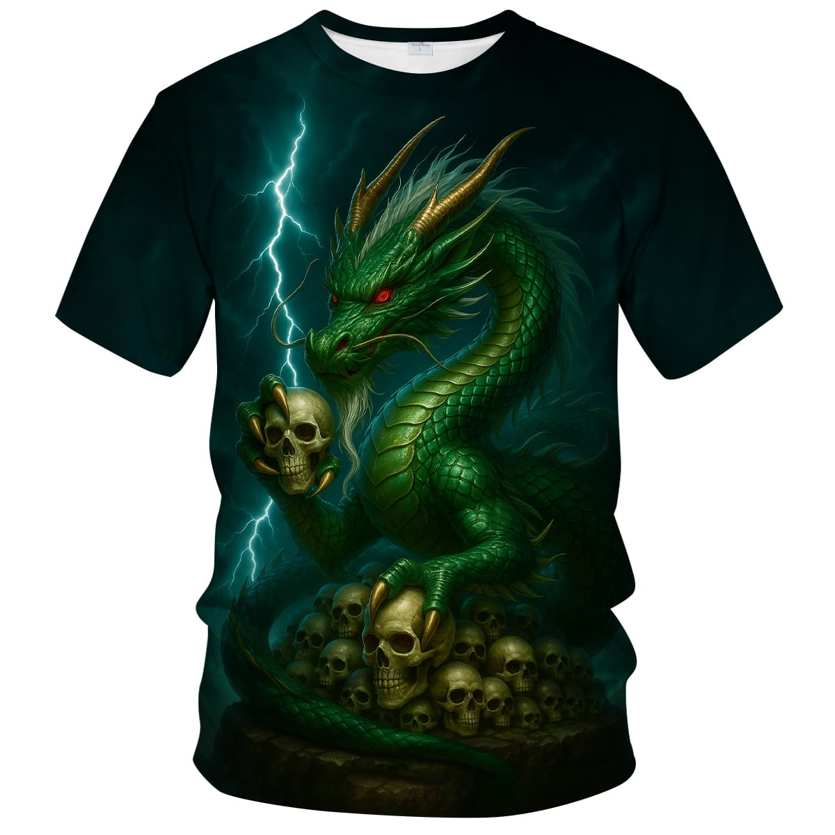Blissboy Men's Chinese Dragon Graphic T-Shirt Anime Mythical Beast Tee ...