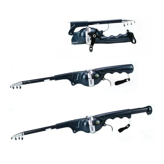 Blissfish Portable Travel Fishing Rod and Reel Combo Built-In Reel with ...