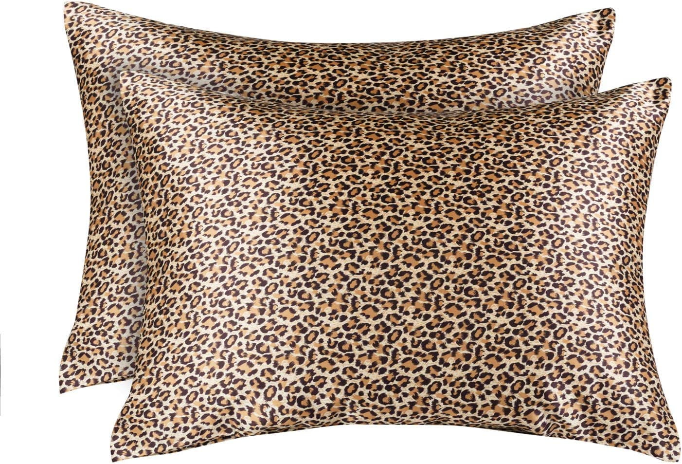Blissford Luxury Leopard Satin Pillowcase with Zipper Closure, Queen 2 ...