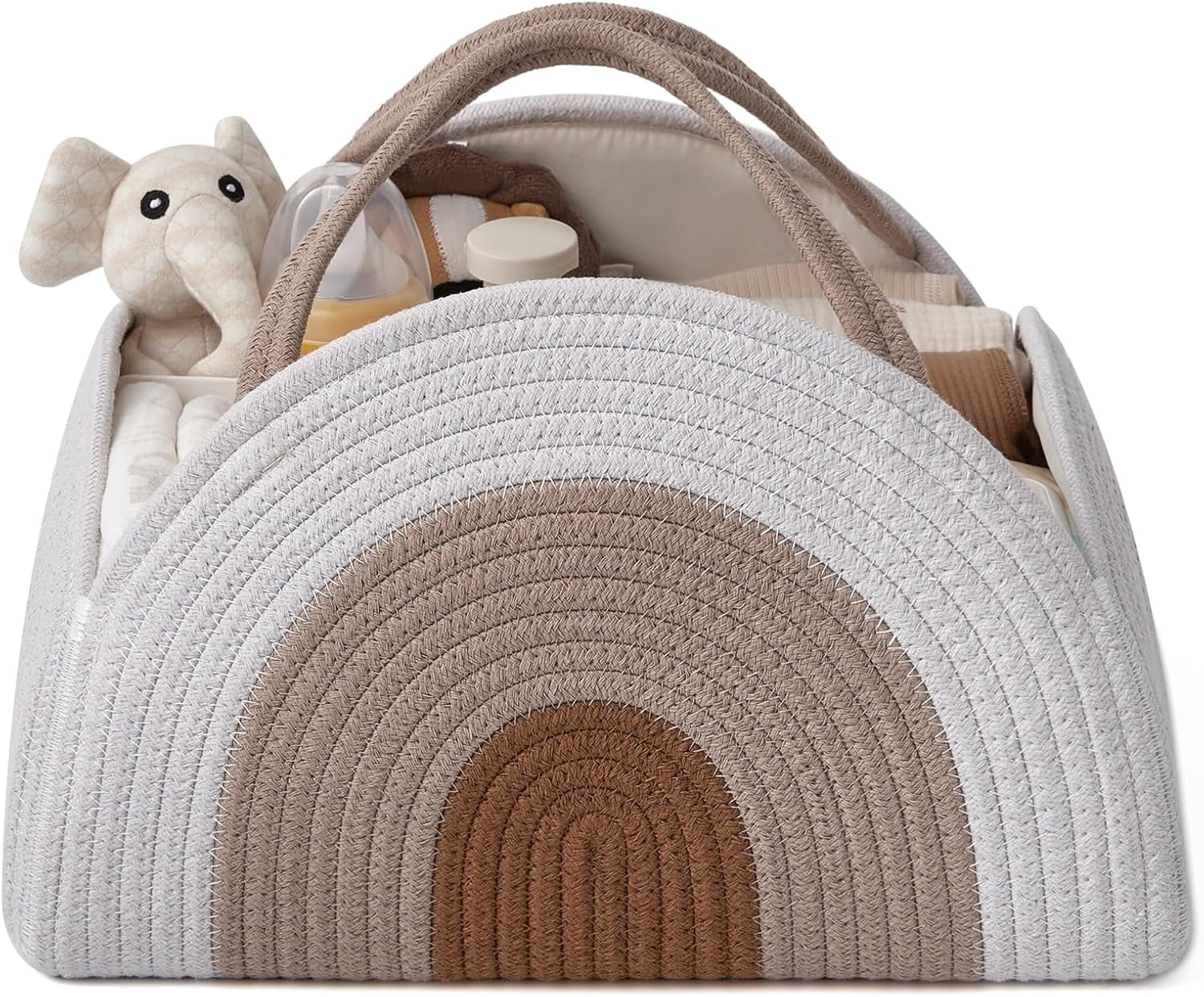 Blissful Diary Baby Diaper Caddy Organizer, Cotton Rope Diaper Caddy ...