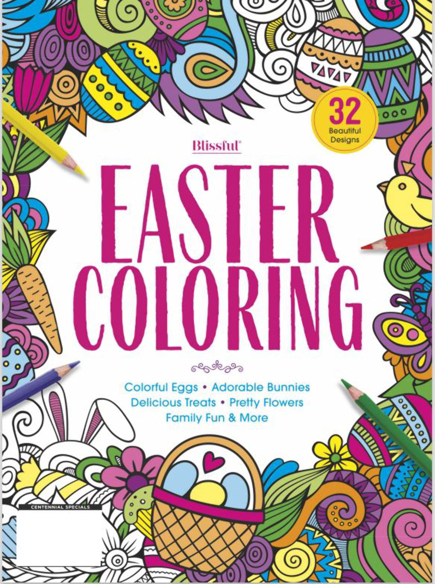 Blissful - Easter Coloring Book: Each Illustration Features A Fun Scene ...