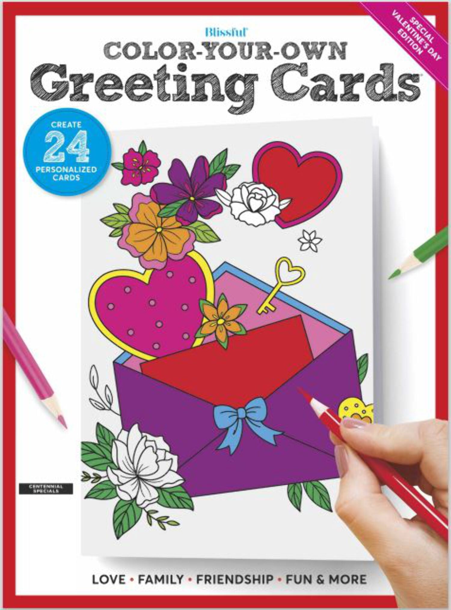 Blissful - Valentine's Day Color Your Own Greeting Cards, Coloring Book ...