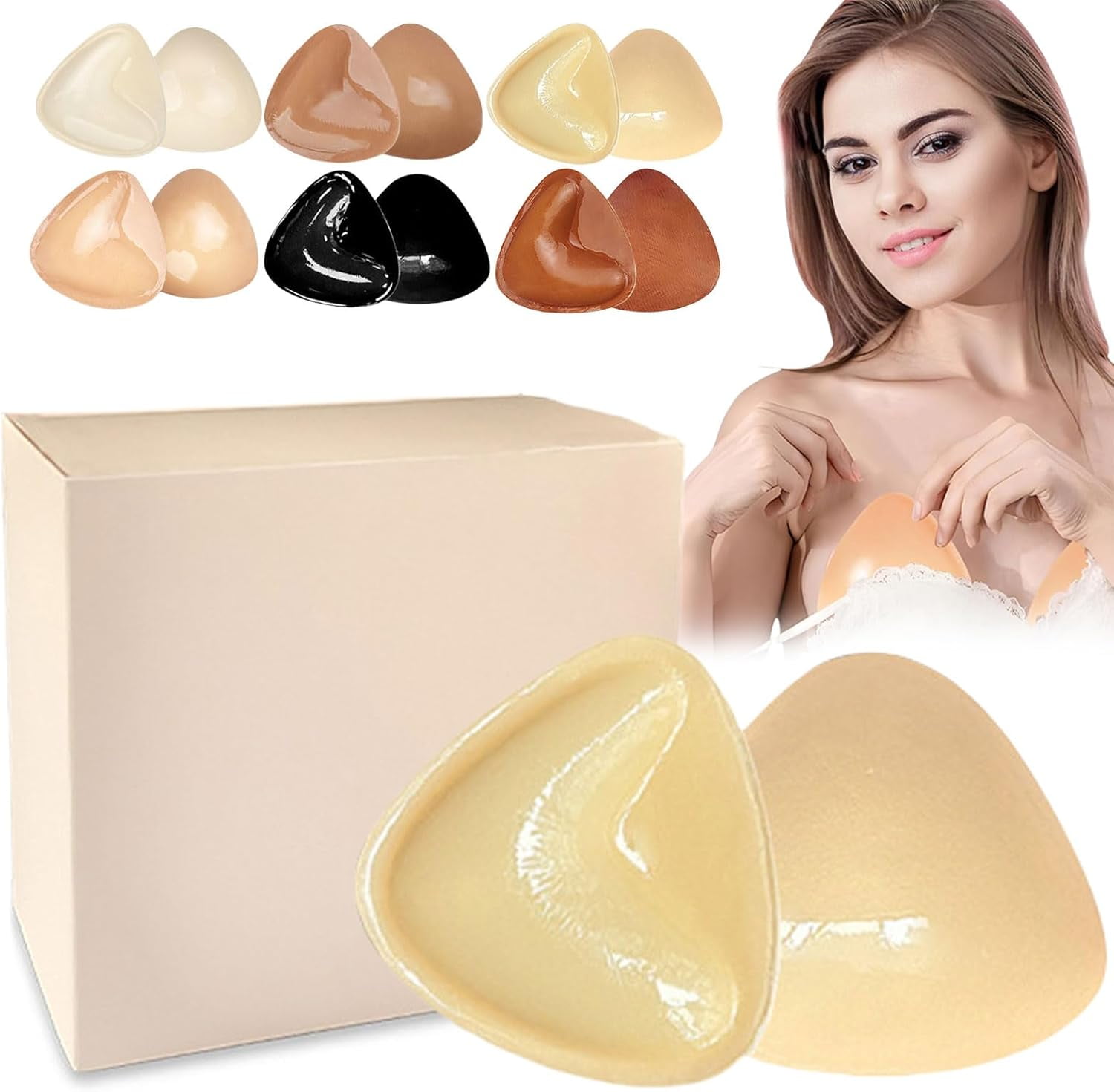 Blisshe Bra Inserts, Double Sided Push Up Sticky Bra, Reusable Adhesive ...