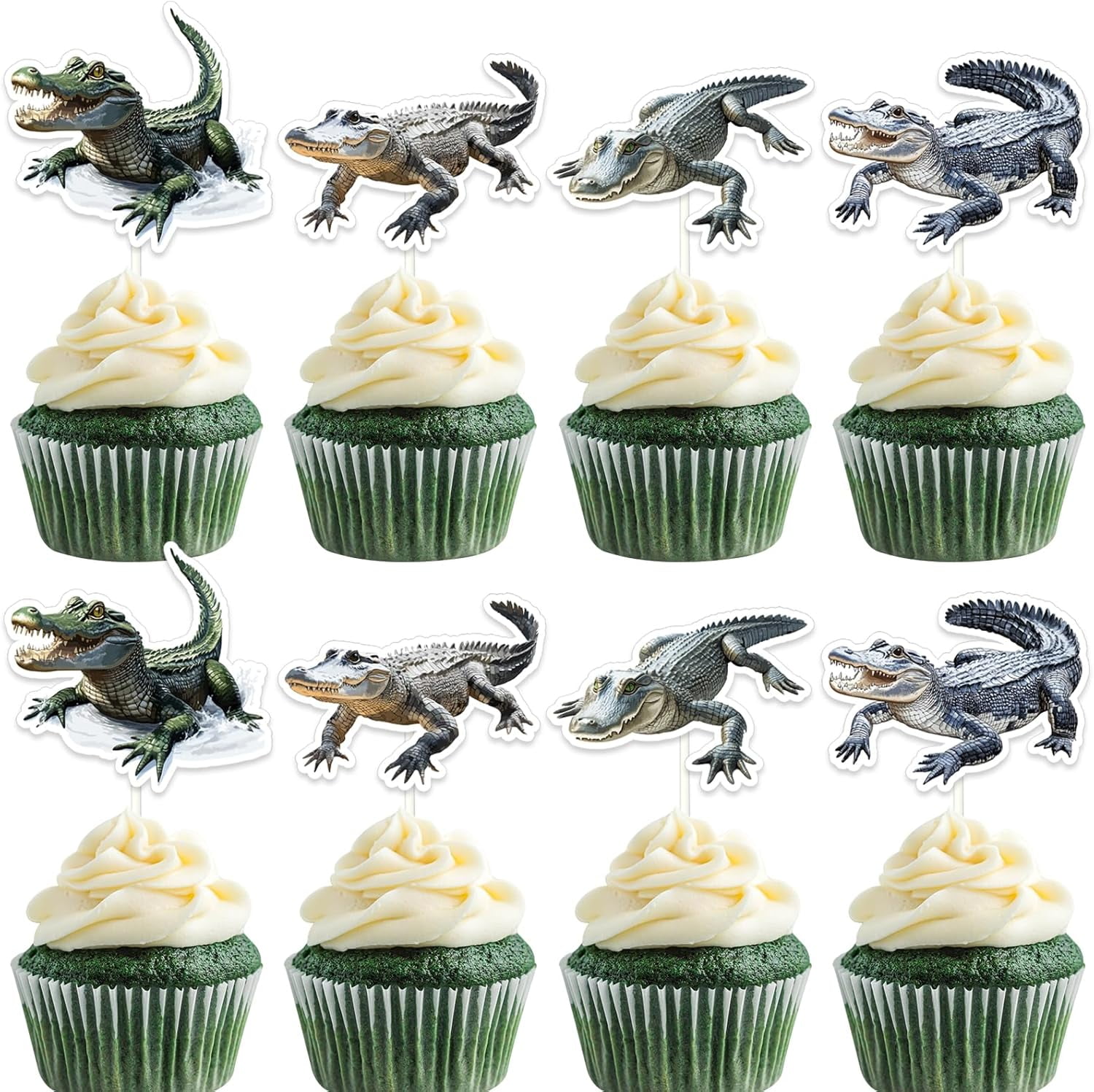 Blisstock Alligator Party Decoration Crocodile Theme Cupcake Toppers ...