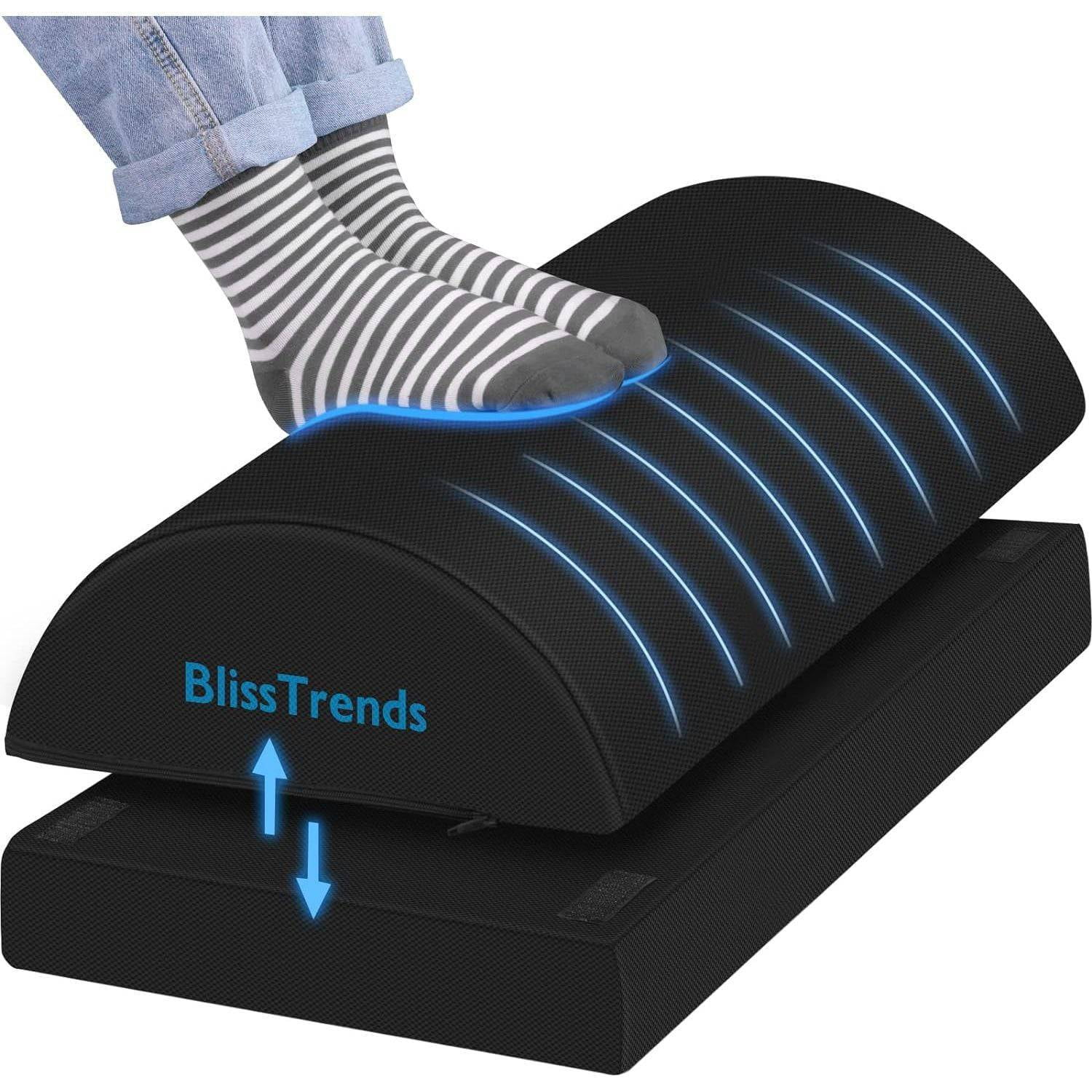 Blisstrends Foot Rest for under Desk at Work-Black Long - Walmart.com