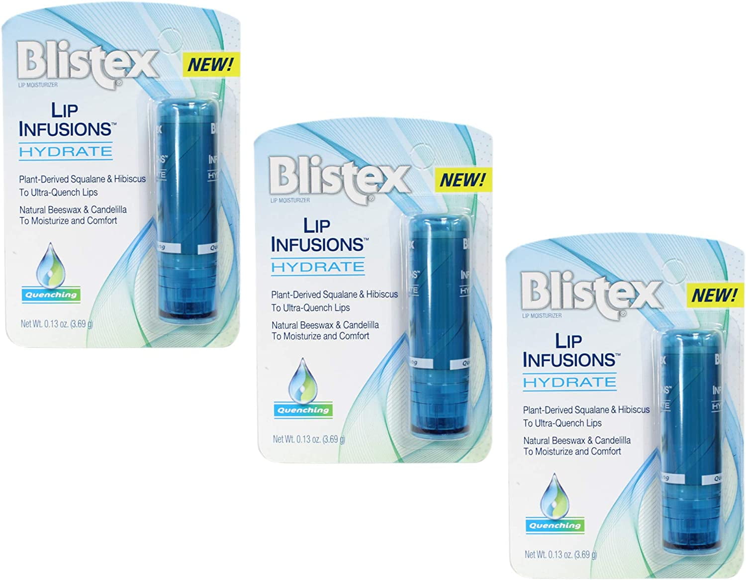 Blistex, Lip Infusions Hydrate Lip Moisturizer, 0.13 Ounce 3pk ...