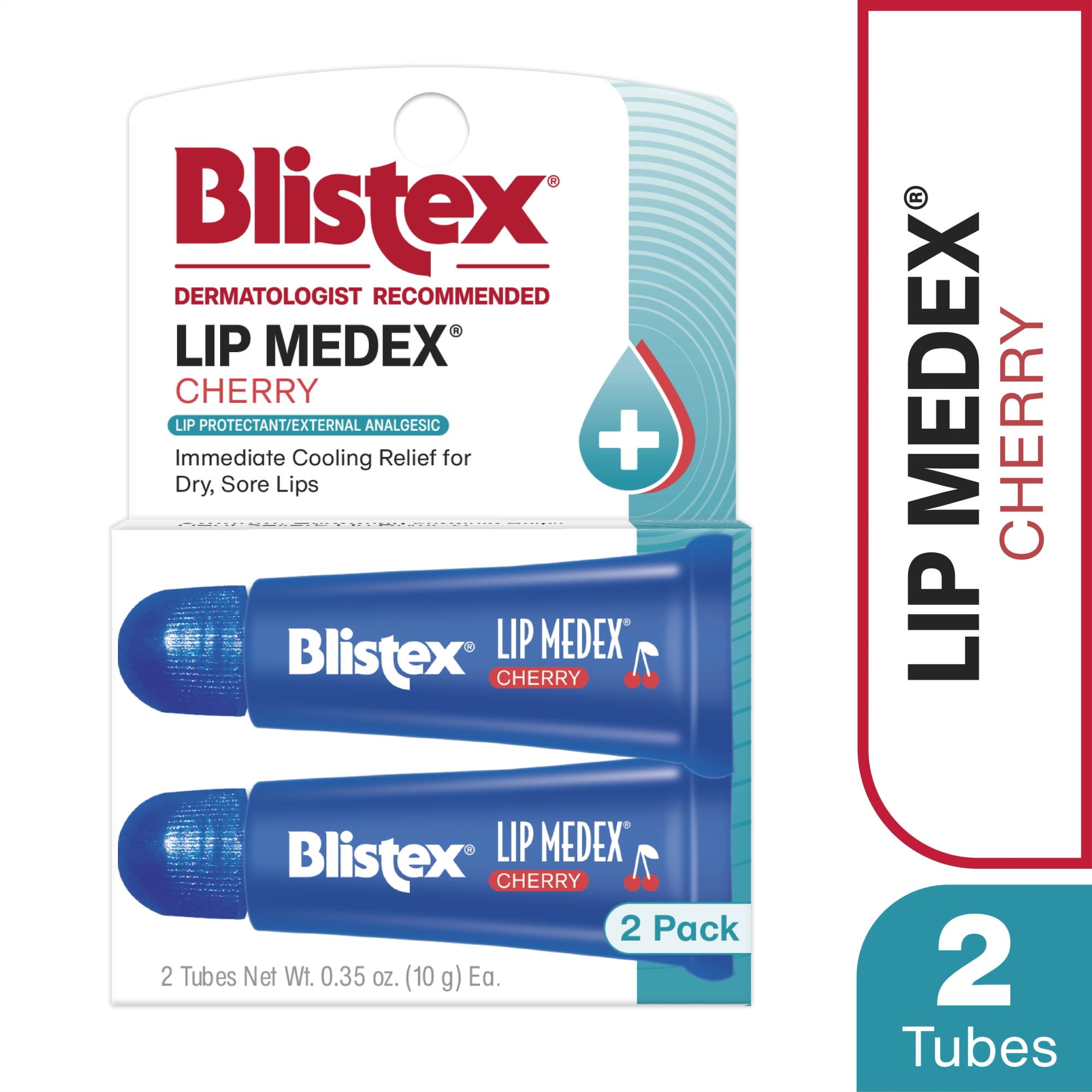 Blistex Lip Medex Cherry Tube- Medicated Relief with Soothing Relief - 2 Count, 0.35oz Ea. HSA ...
