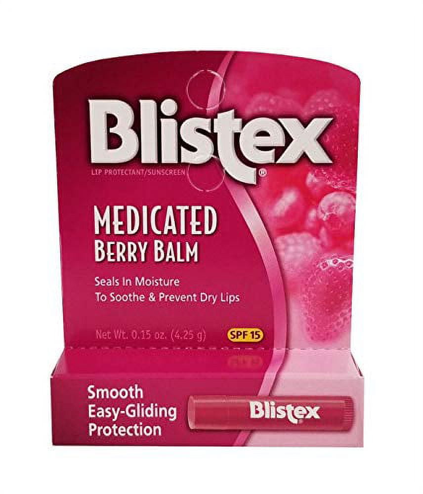 Blistex Medicated Lip Balm, Spf 15, Berry, .15-Ounce Tubes (Pack of 3 ...