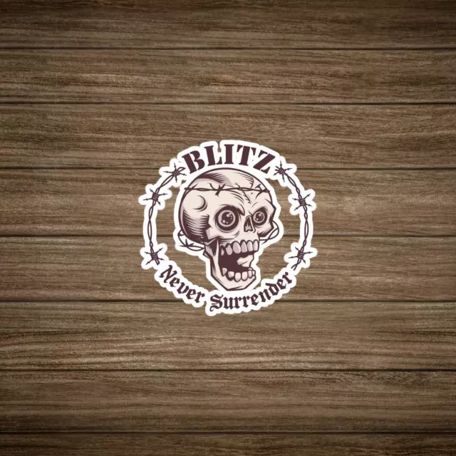 Blitz Never Surrender Skull Barbed Wire Tattoo Style Stickerphone Decal ...
