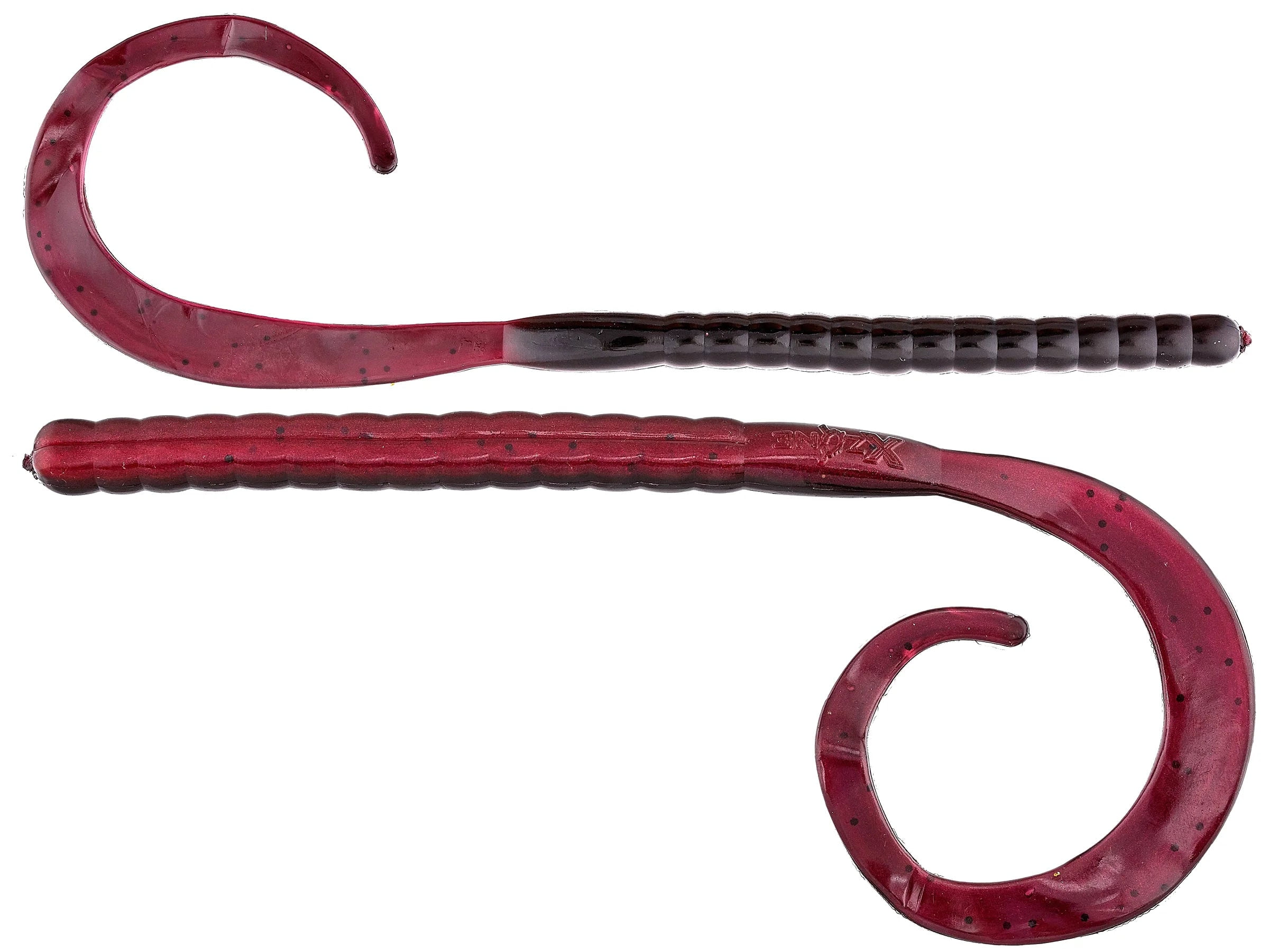 Xzone Blitz Worm 11 inch, Soft Plastic, Ribbon Tail Worm, 8 pack, Red ...