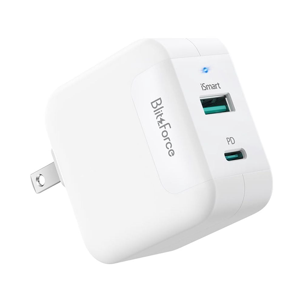 BlitzForce 65W USB-C Power Charger, 2-Port PD Adapter Wall Charger with ...