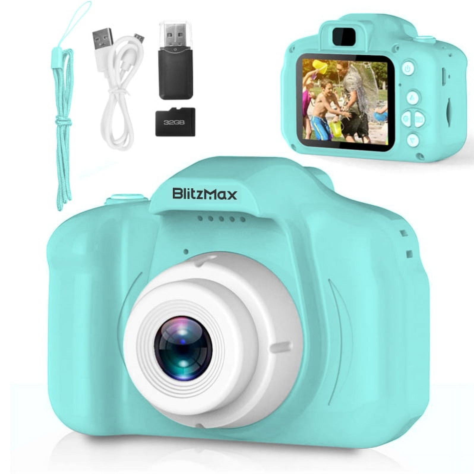 BlitzMax Kids Digital Camera, Video Recorder for 3-8 Year Olds, 1080P ...